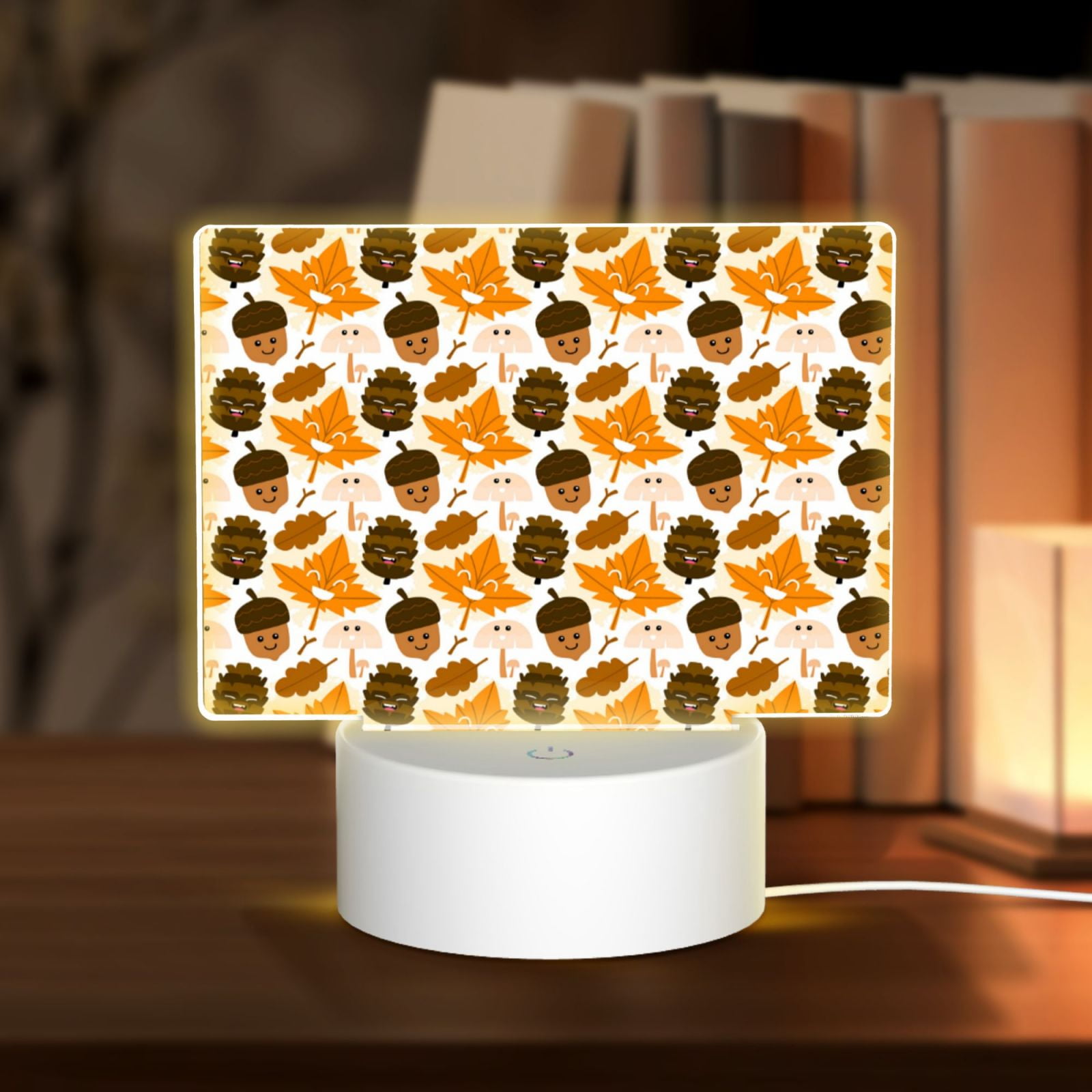 Fotbe Autumn Woodland Characters Pattern Acrylic Night Light Gift with ...