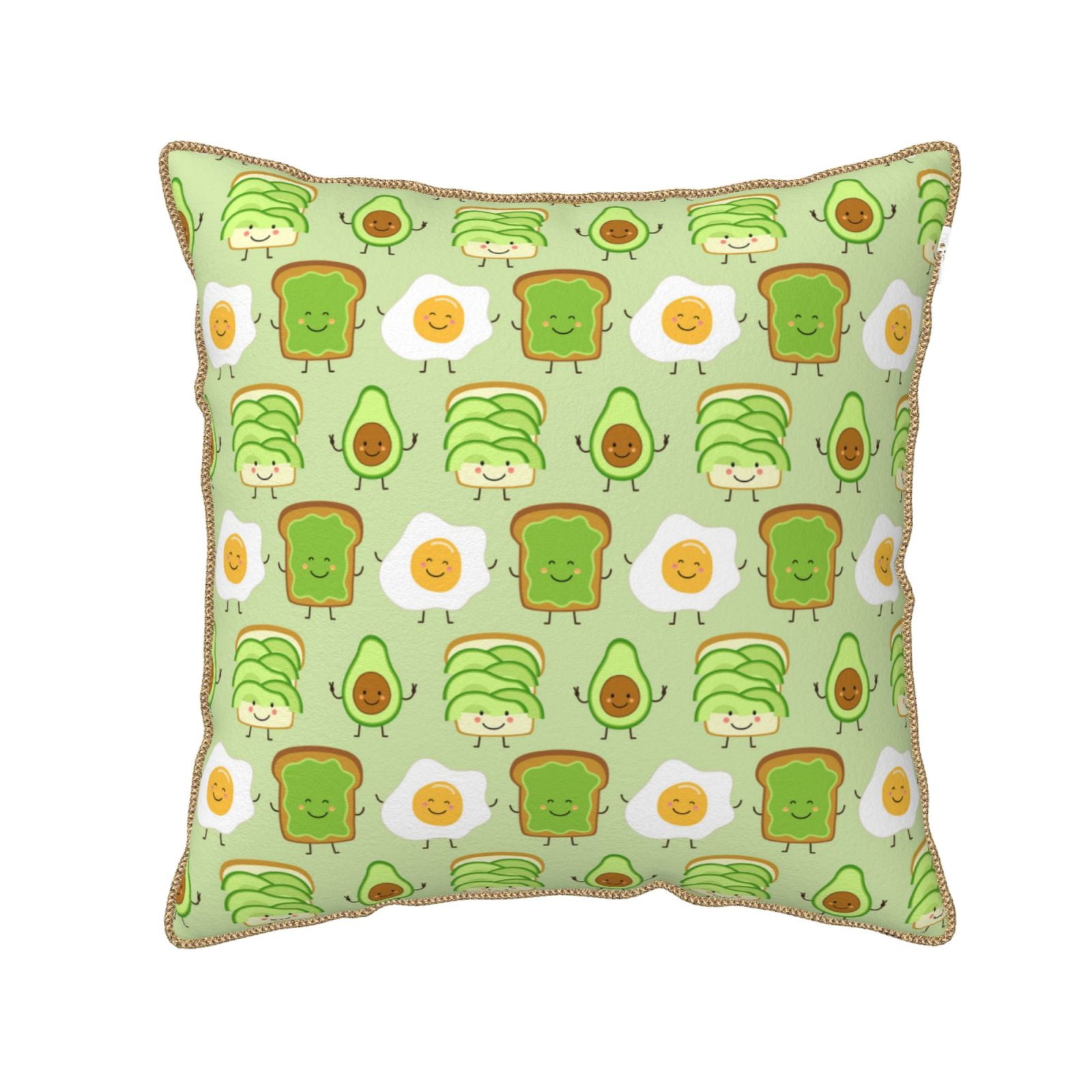 Fotbe Avocado And Toast Pattern Velvet Decorative Throw Pillow Covers ...