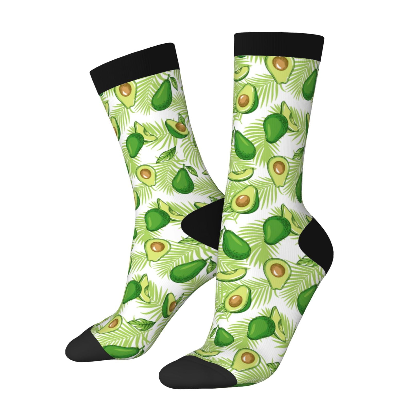Fotbe Avocado And Tropical Palm Leaves Pattern Long Socks for Men ...