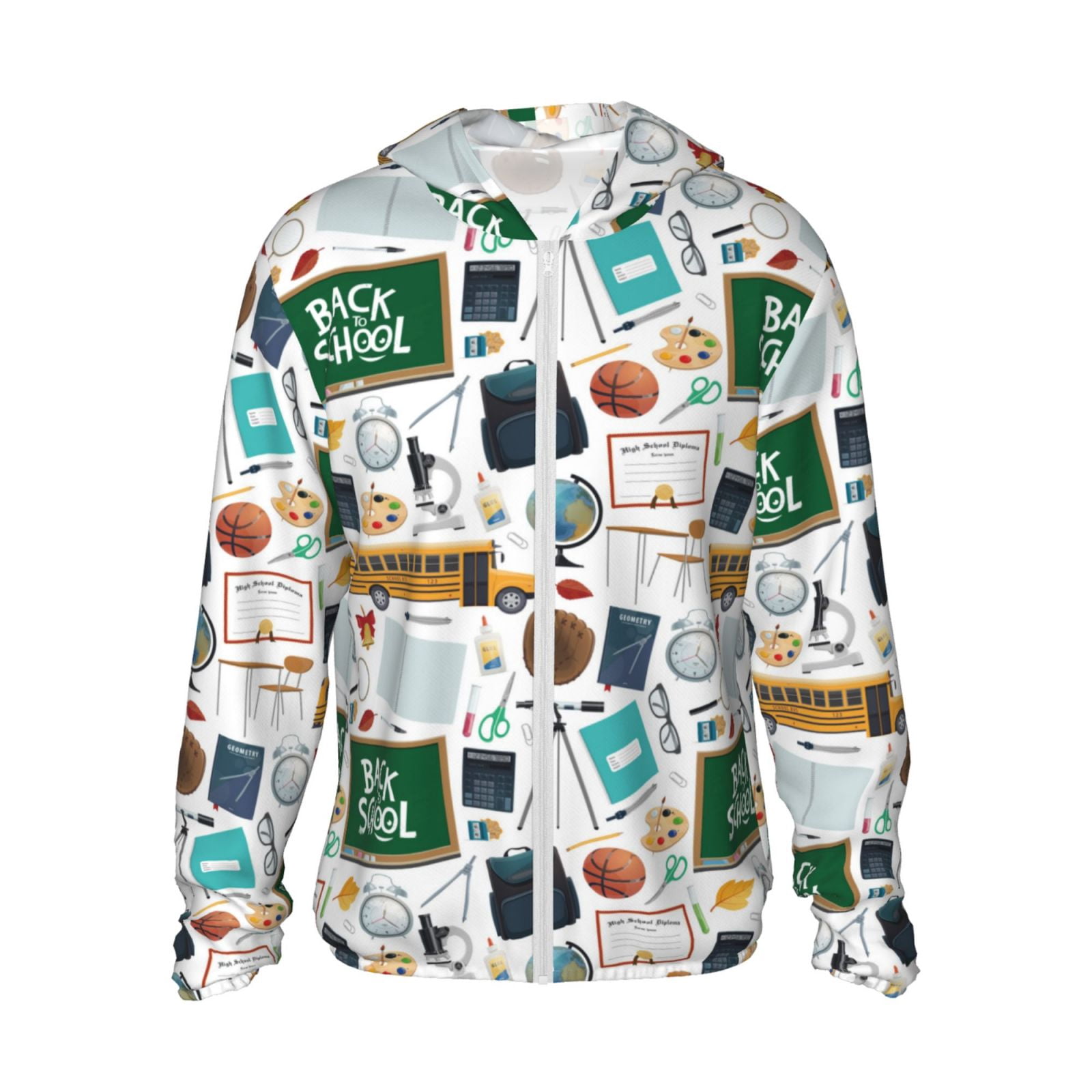 Fotbe Back To School A Men's Women's UPF 50+ Sun Protection Jacket Hooded Cooling Shirt with ...