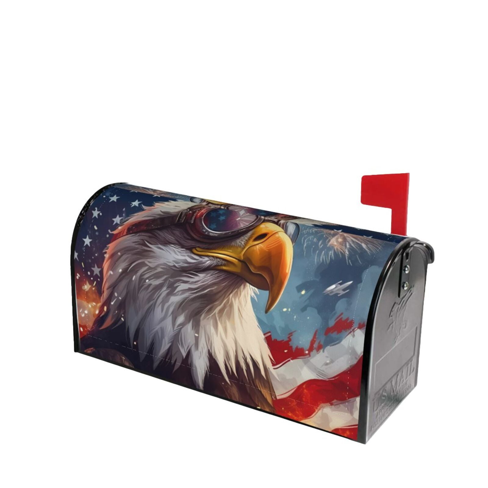 Fotbe Bald Eagle Pilot Mailbox Covers Post Letter Box Cover Garden ...