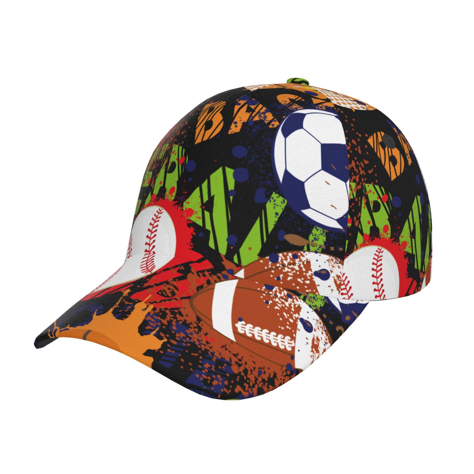 Fotbe Balls Baseball Cap, Balls Print Dad Hat,Outdoor Hat,Adjustable ...