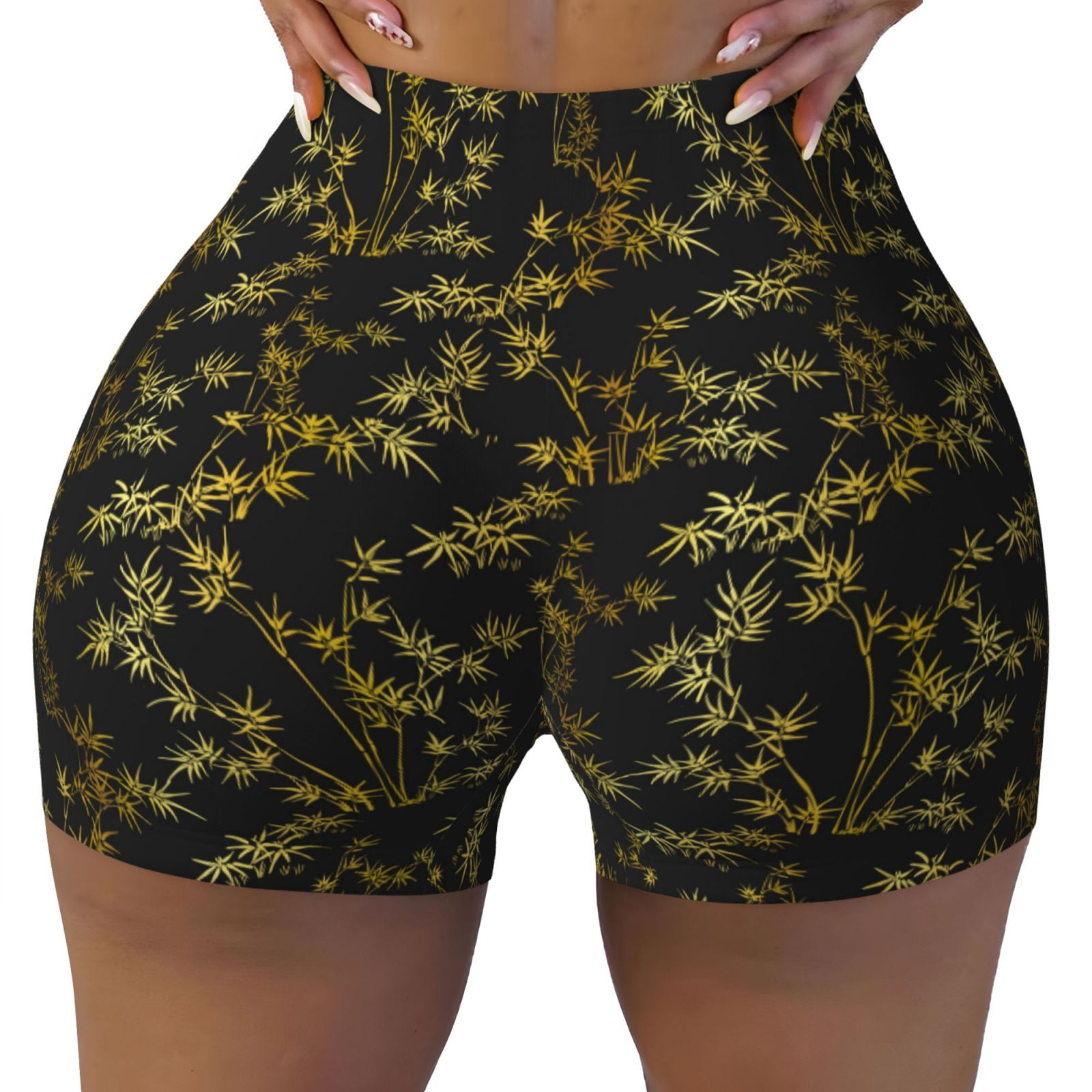 Fotbe Bamboo Seamless Shorts, Womens Workout Shorts High Waist Stretch ...