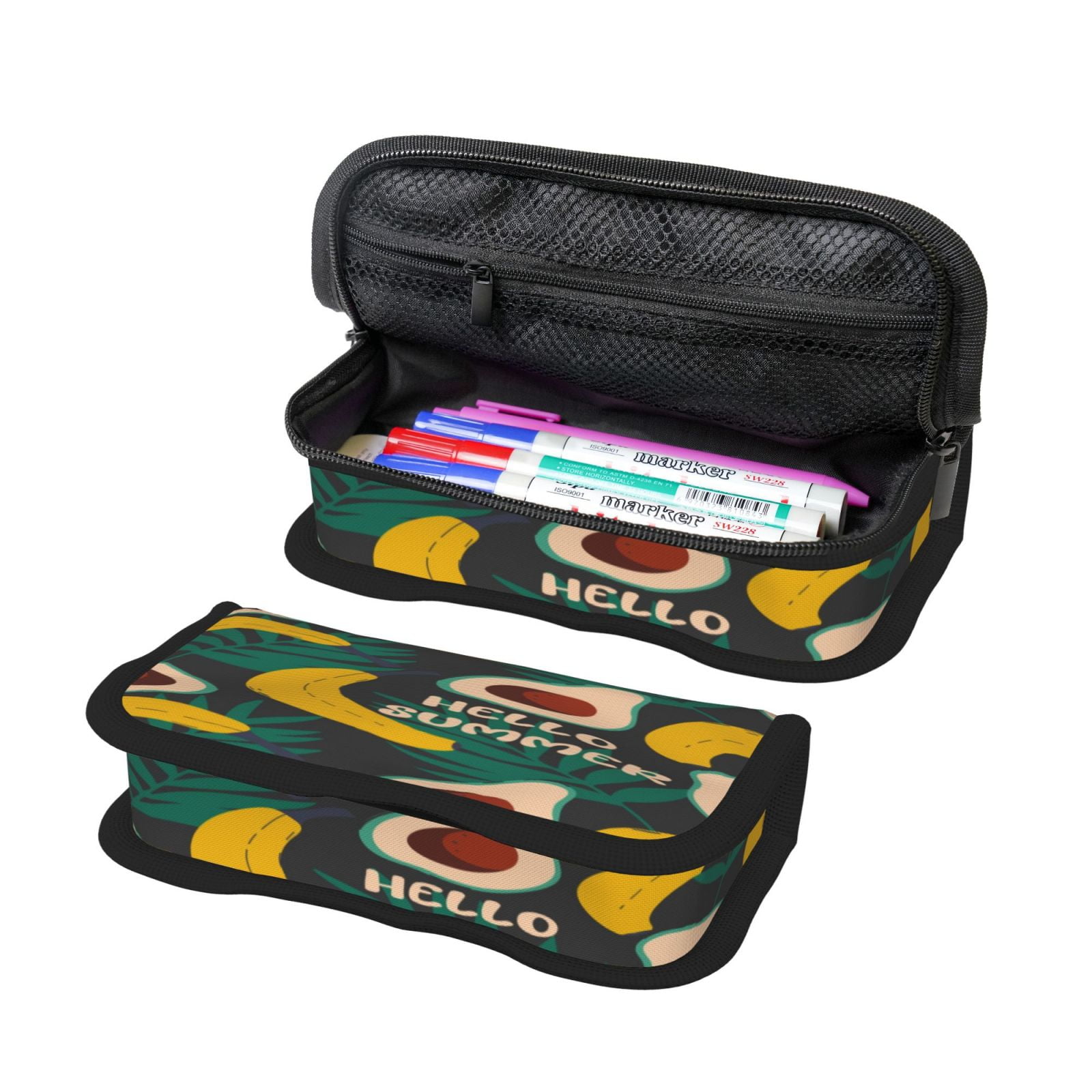 Fotbe Banana And Avocado Pattern Pencil Case,Canvas Pen Case, Multi ...