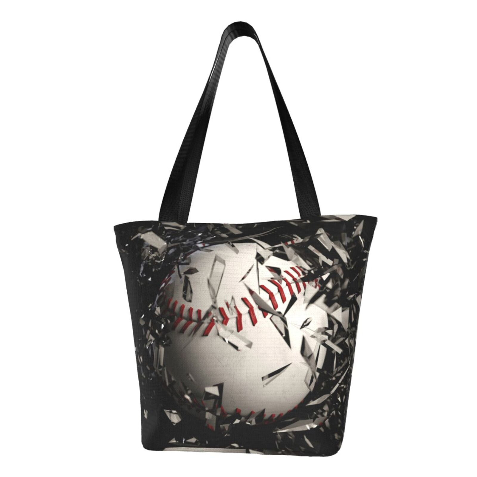 Fotbe Baseball Breaking Glass Pattern Beach Tote,Shoulder Handbag ...
