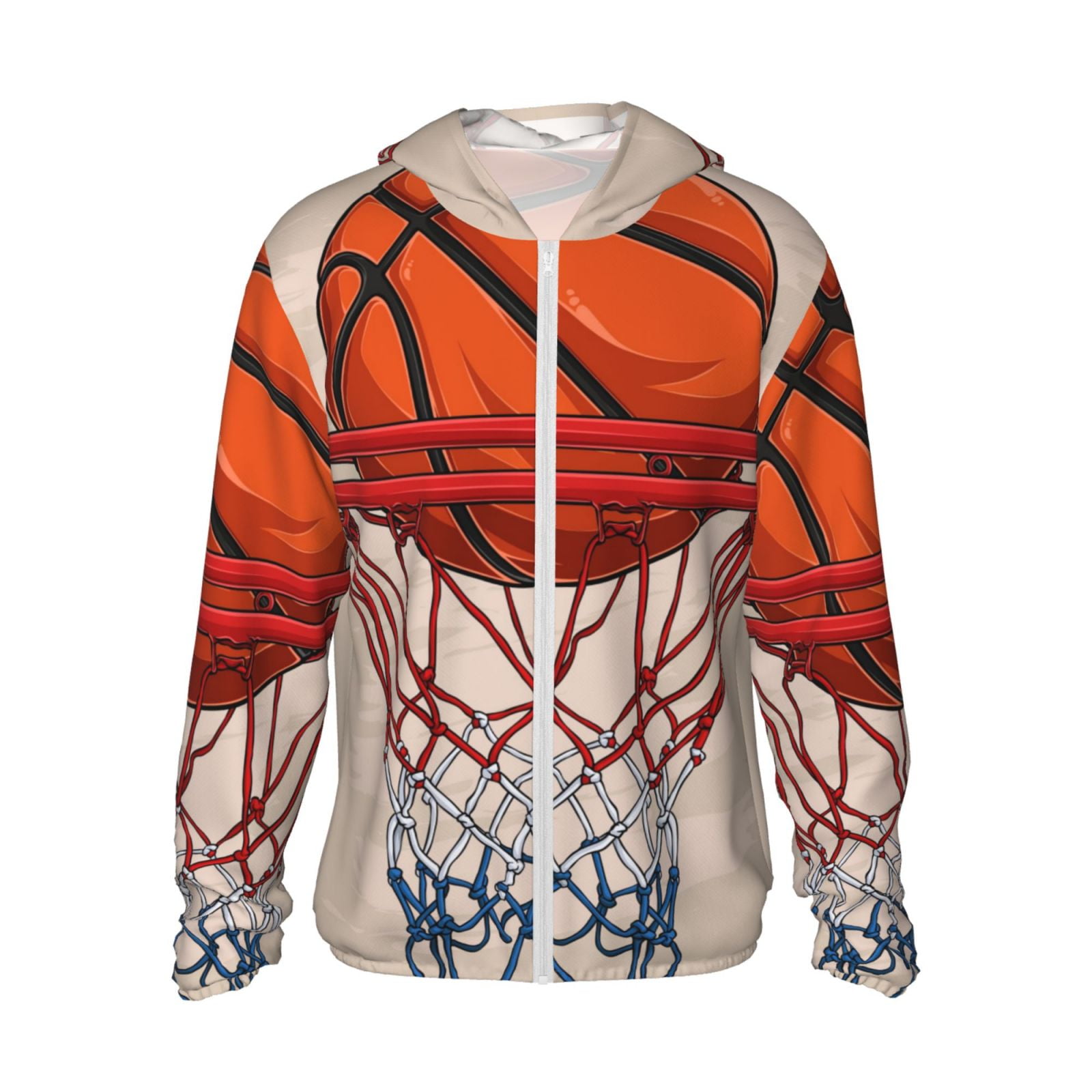 Fotbe Basketball Shot Men's Women's UPF 50+ Sun Protection Jacket Hooded Cooling Shirt with ...