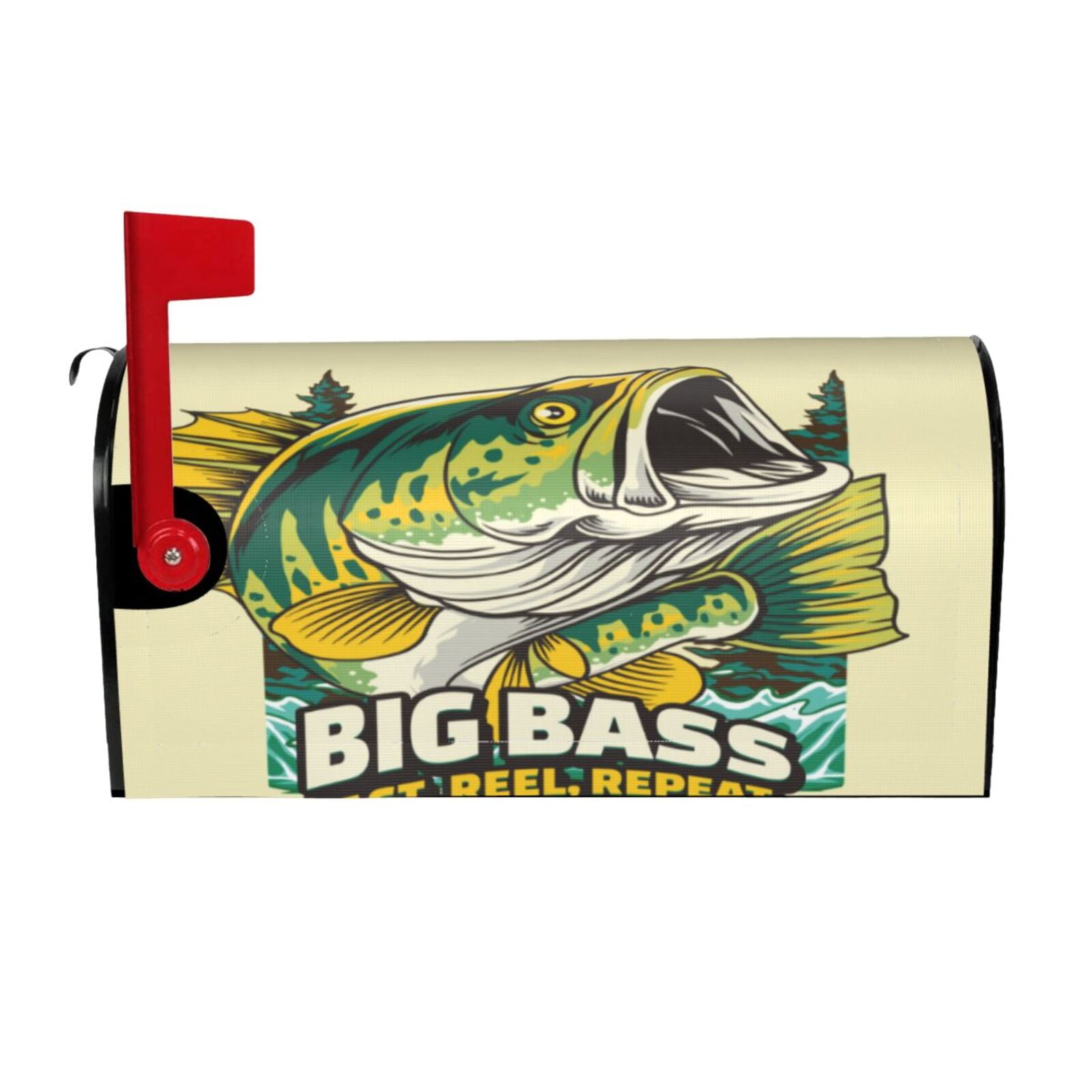 Fotbe Bass Fish and Water Mailbox Covers Post Letter Box Cover Garden ...