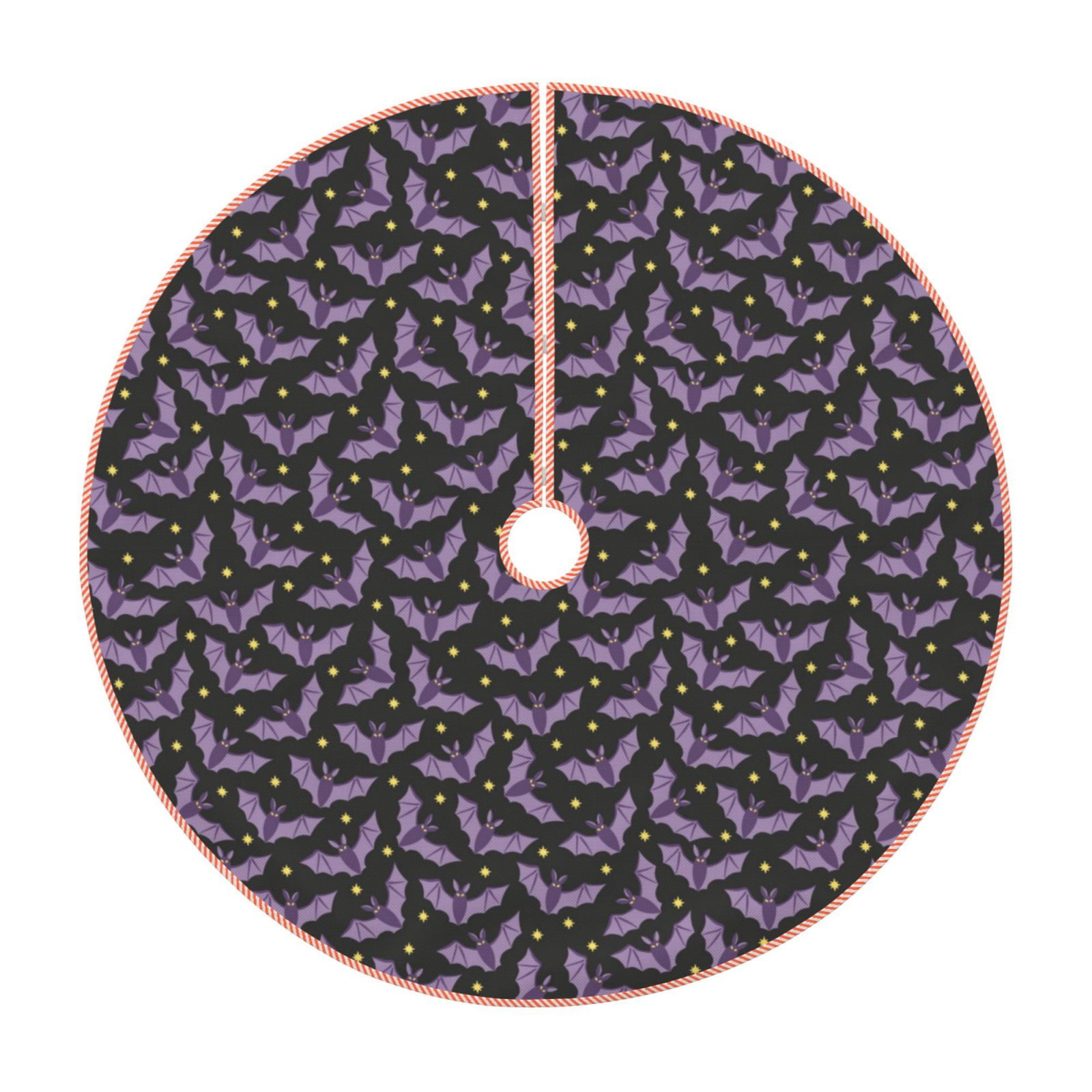 Fotbe Bat Purple Pattern Christmas Tree Skirt, Tree Skirts Plush ...