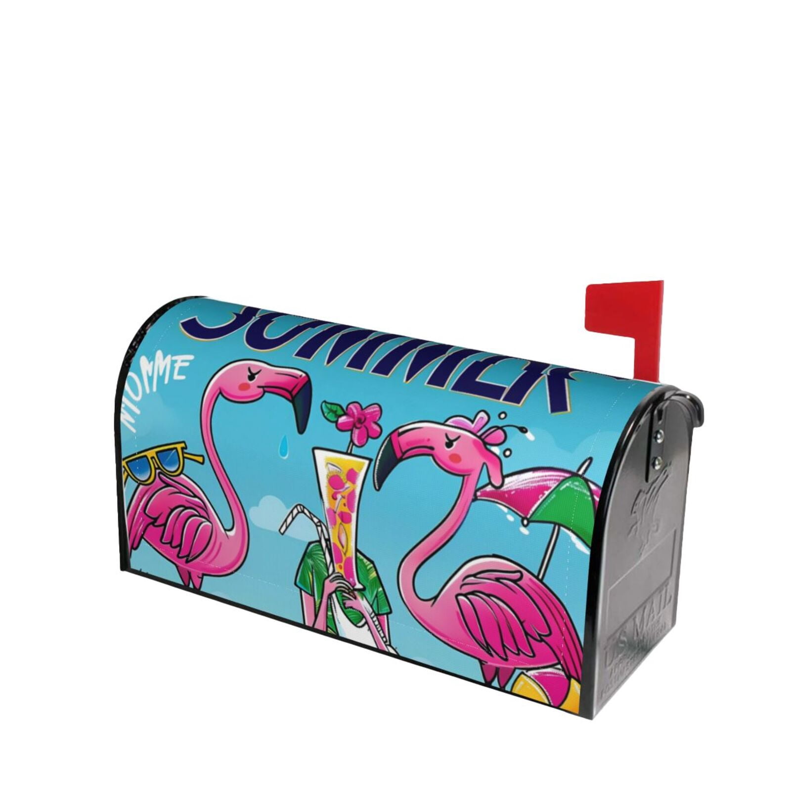 Fotbe Beach Flamingo Trio Mailbox Covers Post Letter Box Cover Garden ...