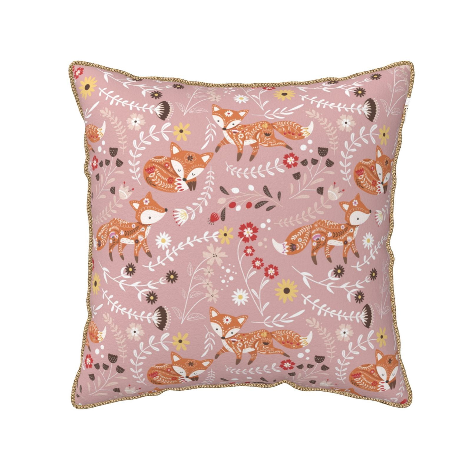 Fotbe Beautiful Fox Pattern Velvet Decorative Throw Pillow Covers with ...