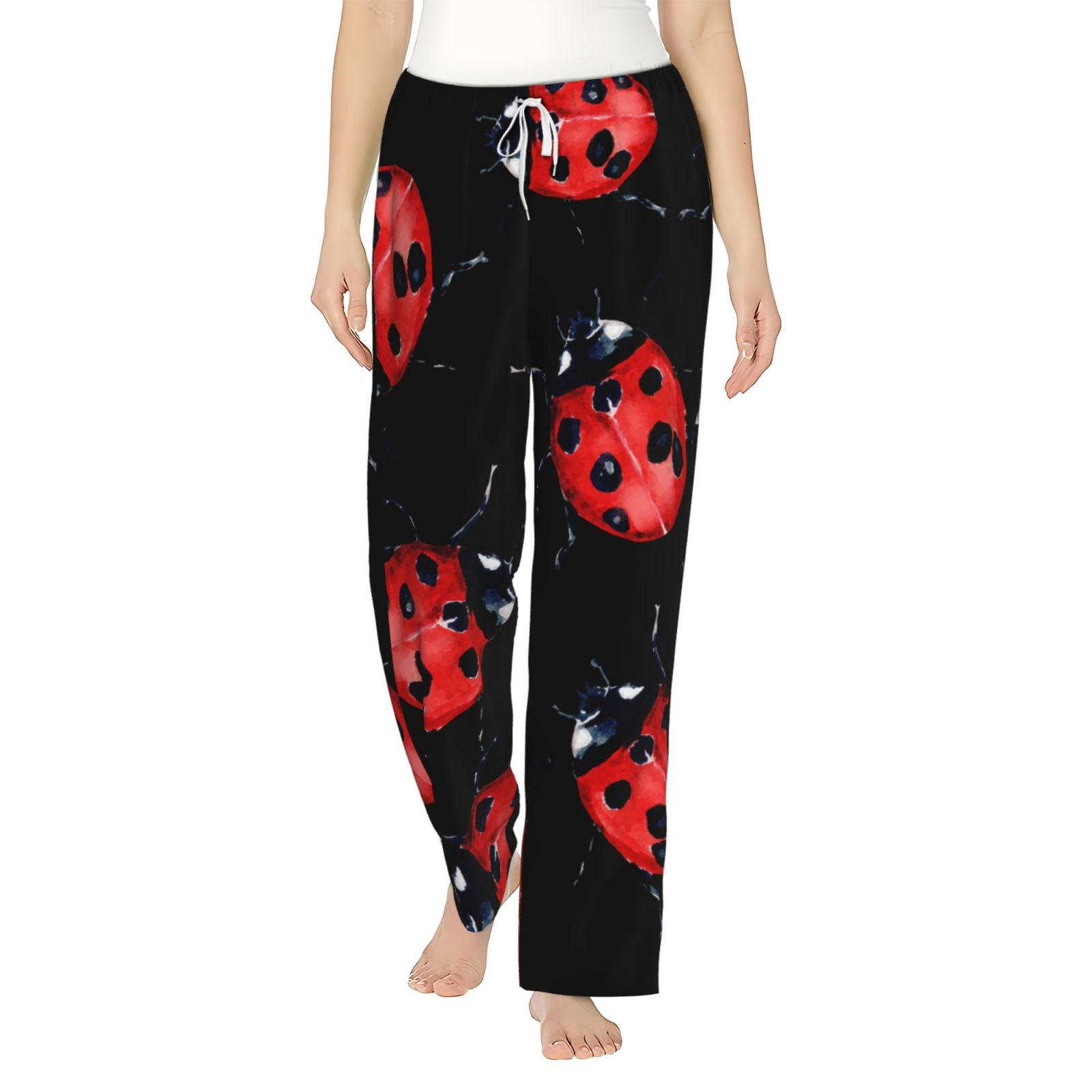 Fotbe Beautiful Red Ladybug Women's Pajama Pants,Sleepwear Pants,Pj ...