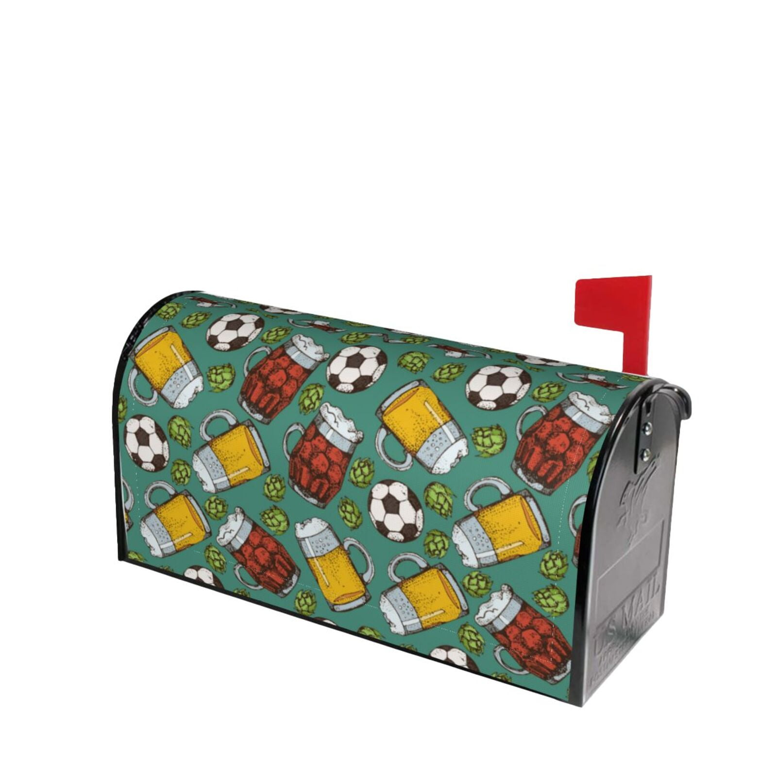 Fotbe Beer And Soccer Mailbox Covers Post Letter Box Cover Garden Decor ...