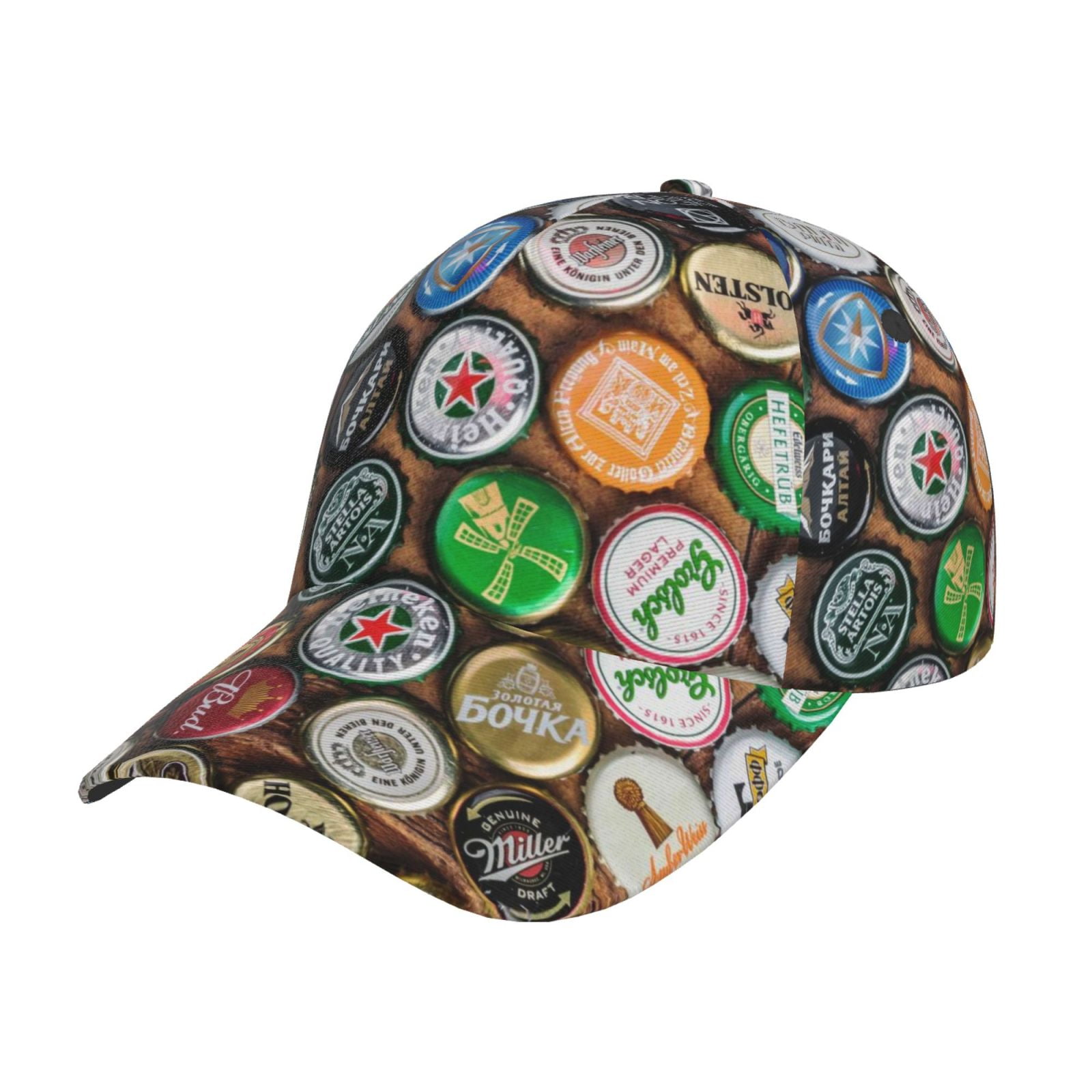 Fotbe Beer Caps Baseball Cap, Beer Caps Print Dad Hat,Outdoor Hat ...