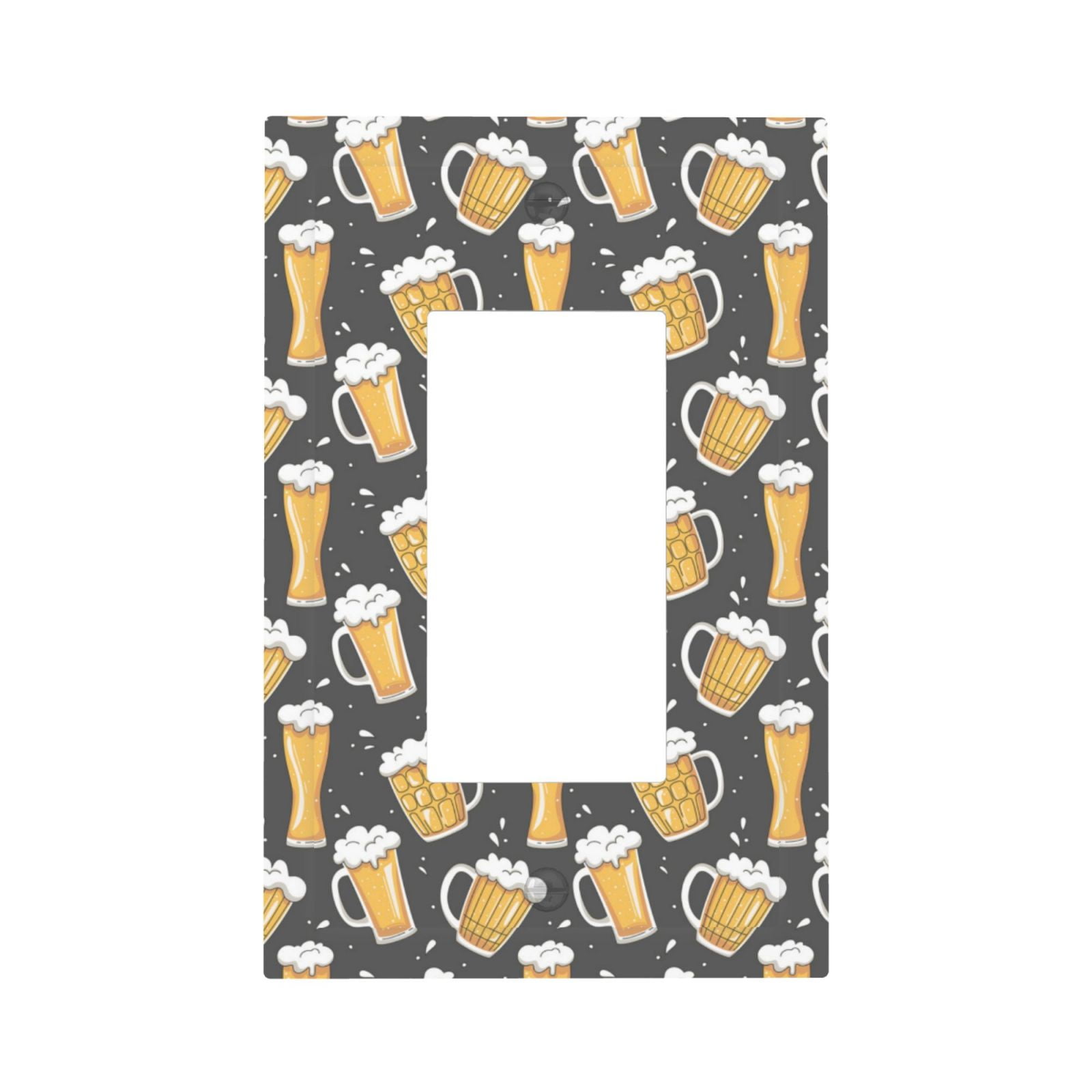 Fotbe Beer2 Print Duplex Receptacle Wall Plate, 1-Gang 5.0" x3.0" Wall ...