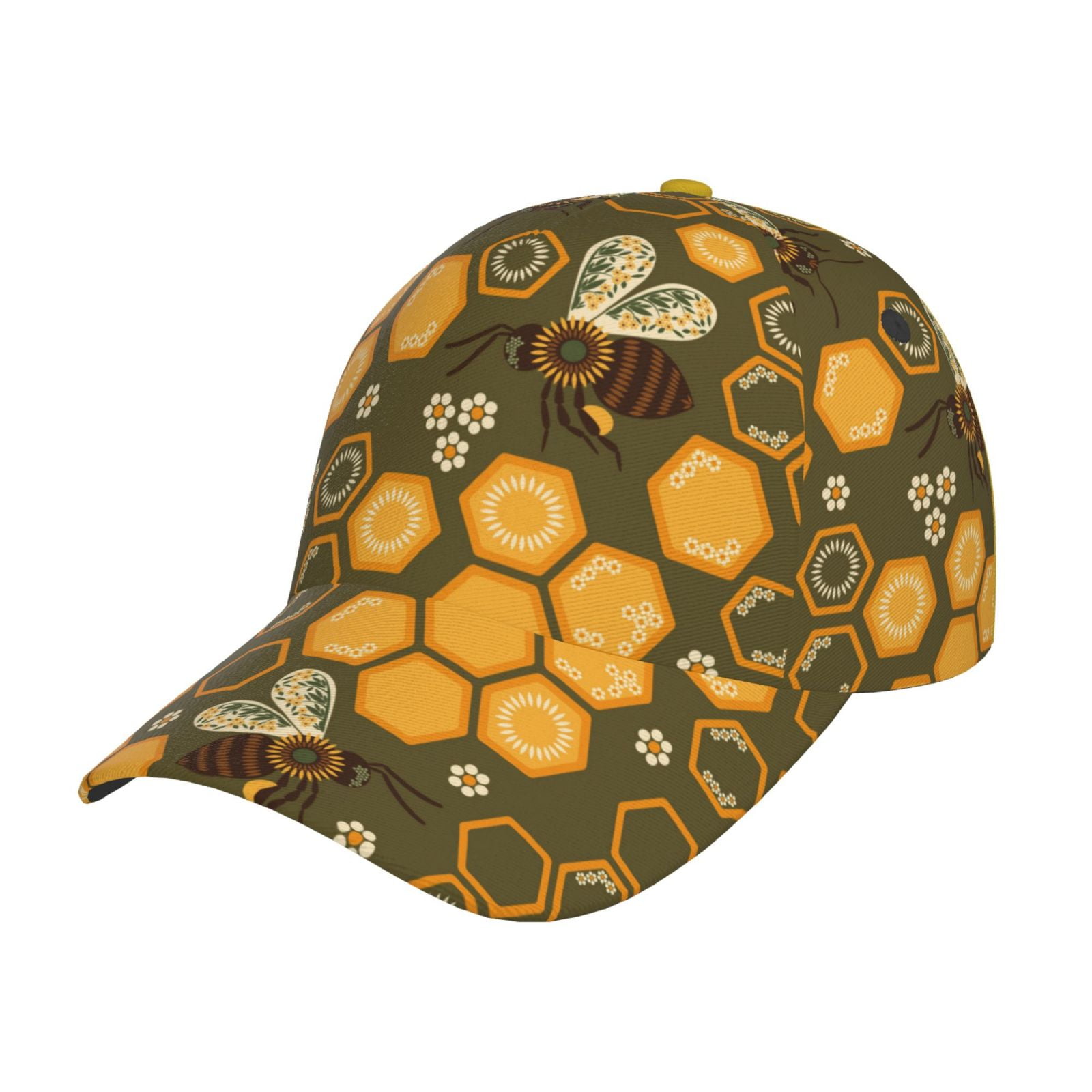 Fotbe Bees And Honeycombs Baseball Cap, Bees And Honeycombs Print Dad ...
