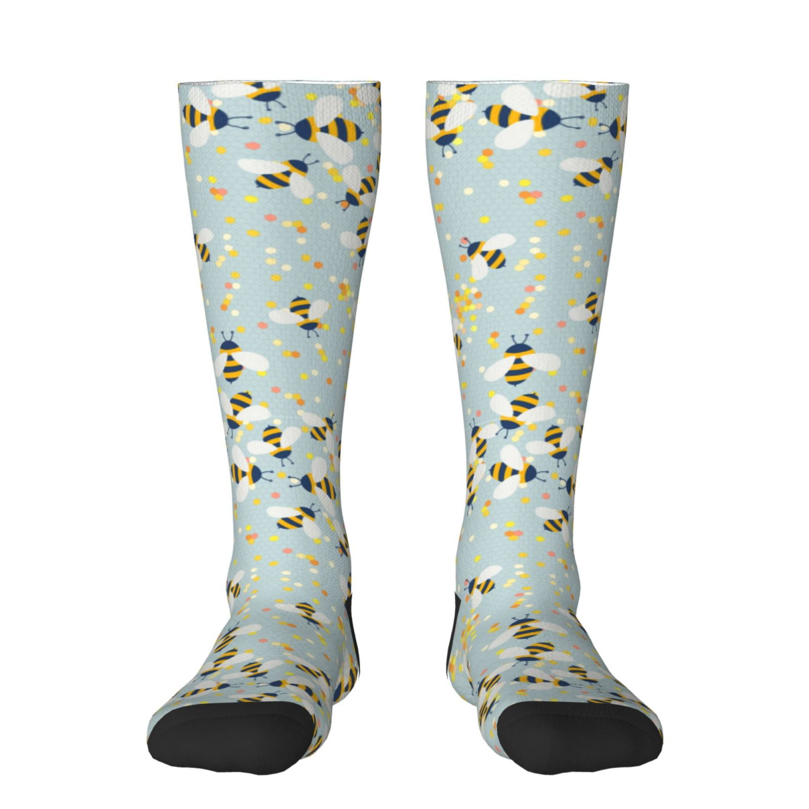 Fotbe Bees print Women's Men's Novelty Crew Socks Cotton Socks Knee ...