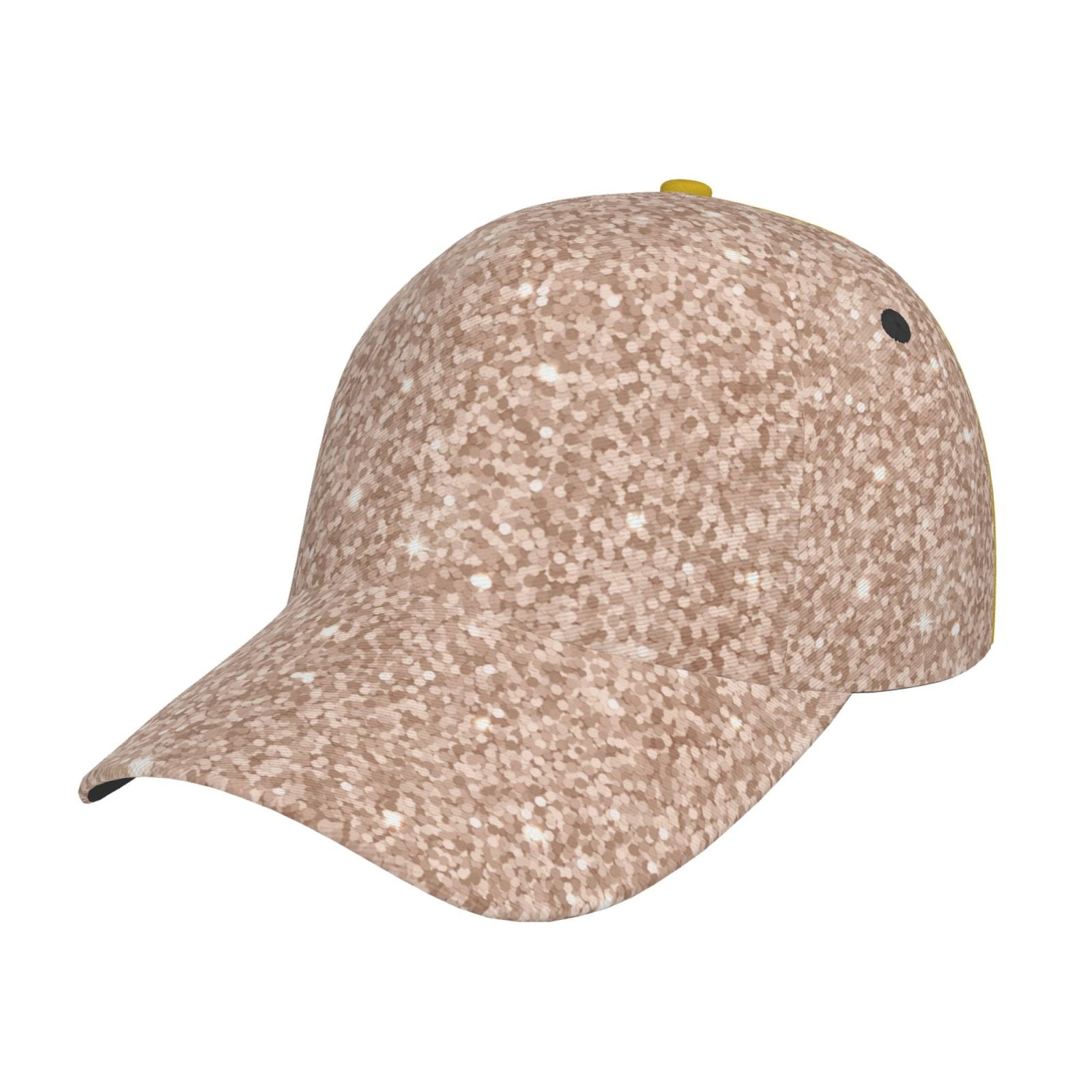 Fotbe Beige Sparkling Glitter Baseball Cap, Beige Sparkling Glitter ...