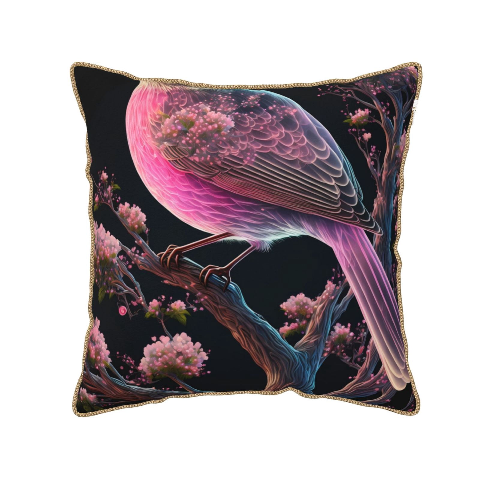 Fotbe Bird 2 Pattern Velvet Decorative Throw Pillow Covers with Elegant ...