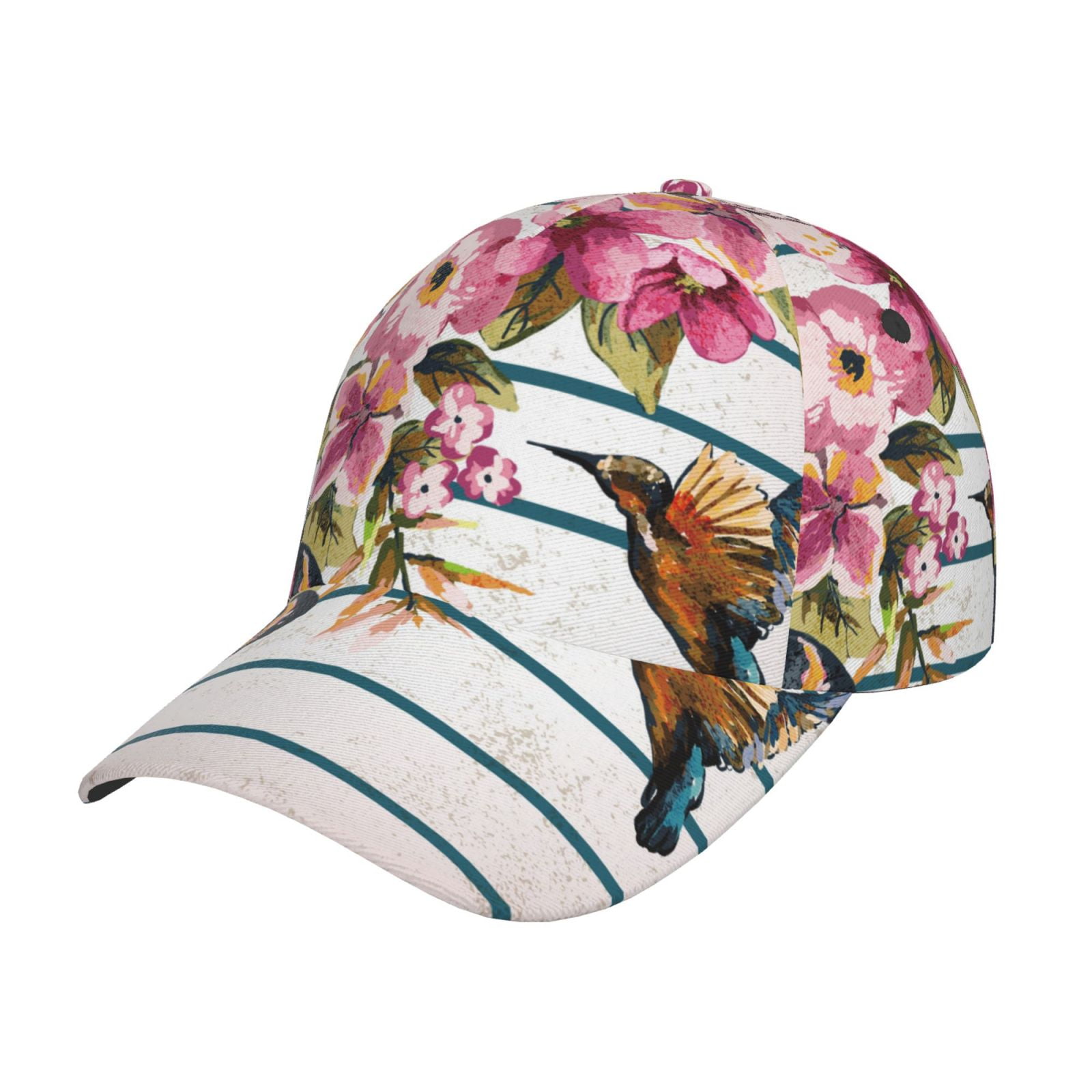 Fotbe Bird And Floral Baseball Cap, Bird And Floral Print Dad Hat ...