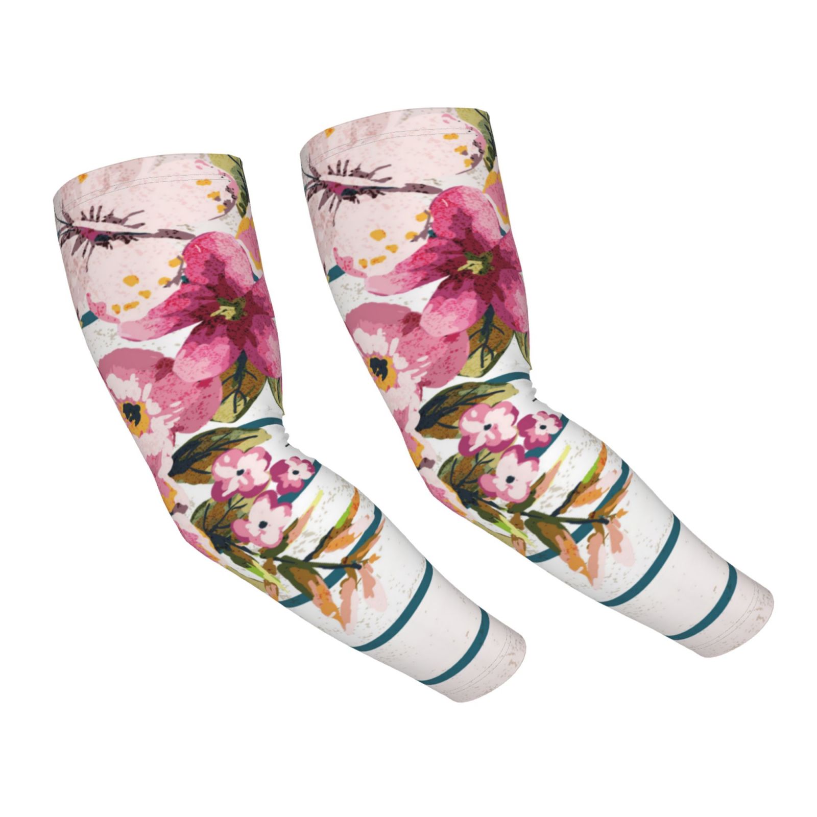 Fotbe Bird and Floral UV Sun Protection Arm Sleeves - Tattoo Cover Up ...