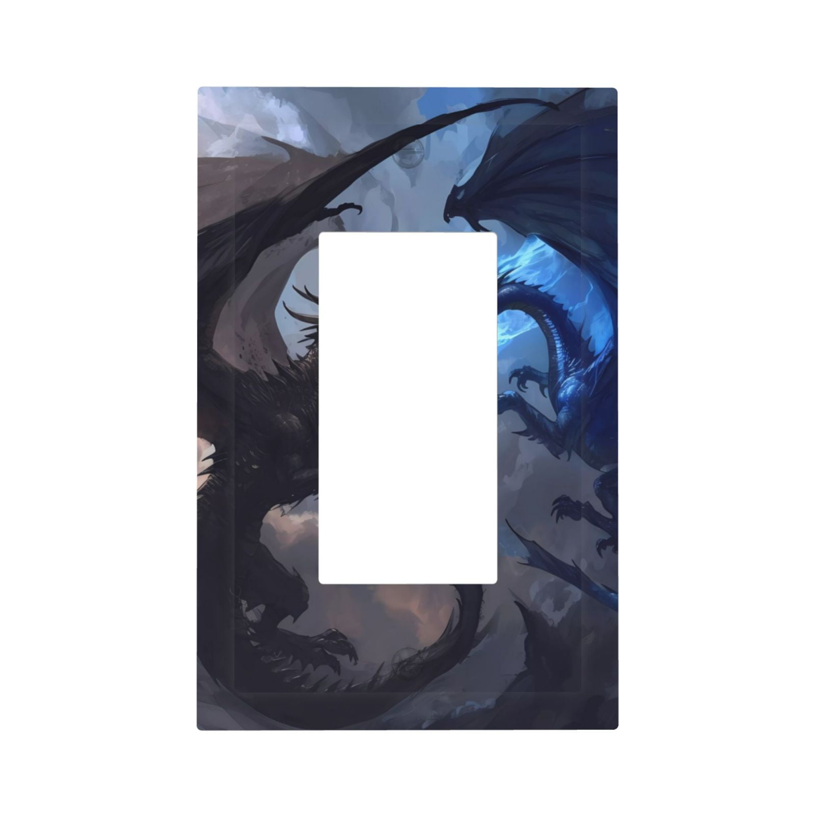 Fotbe Black And Blue Lightning Dragon Print Duplex Receptacle Wall ...