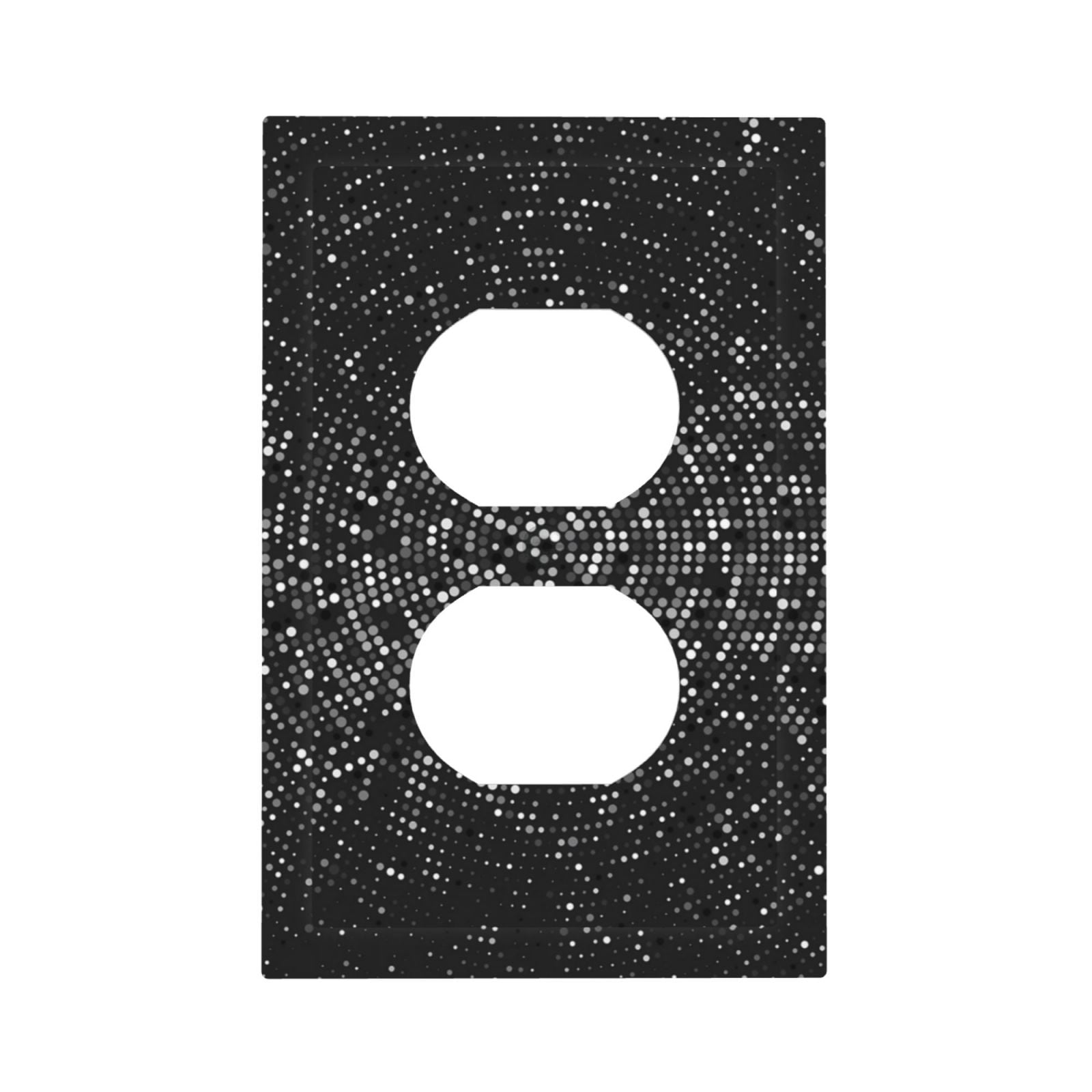 Fotbe Black And White Dotted Print Duplex Receptacle Wall Plate, 1-Gang ...