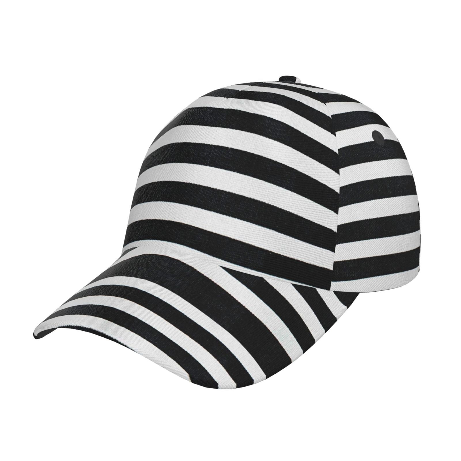 Fotbe Black And White Stripes Baseball Cap, Black And White Stripes ...