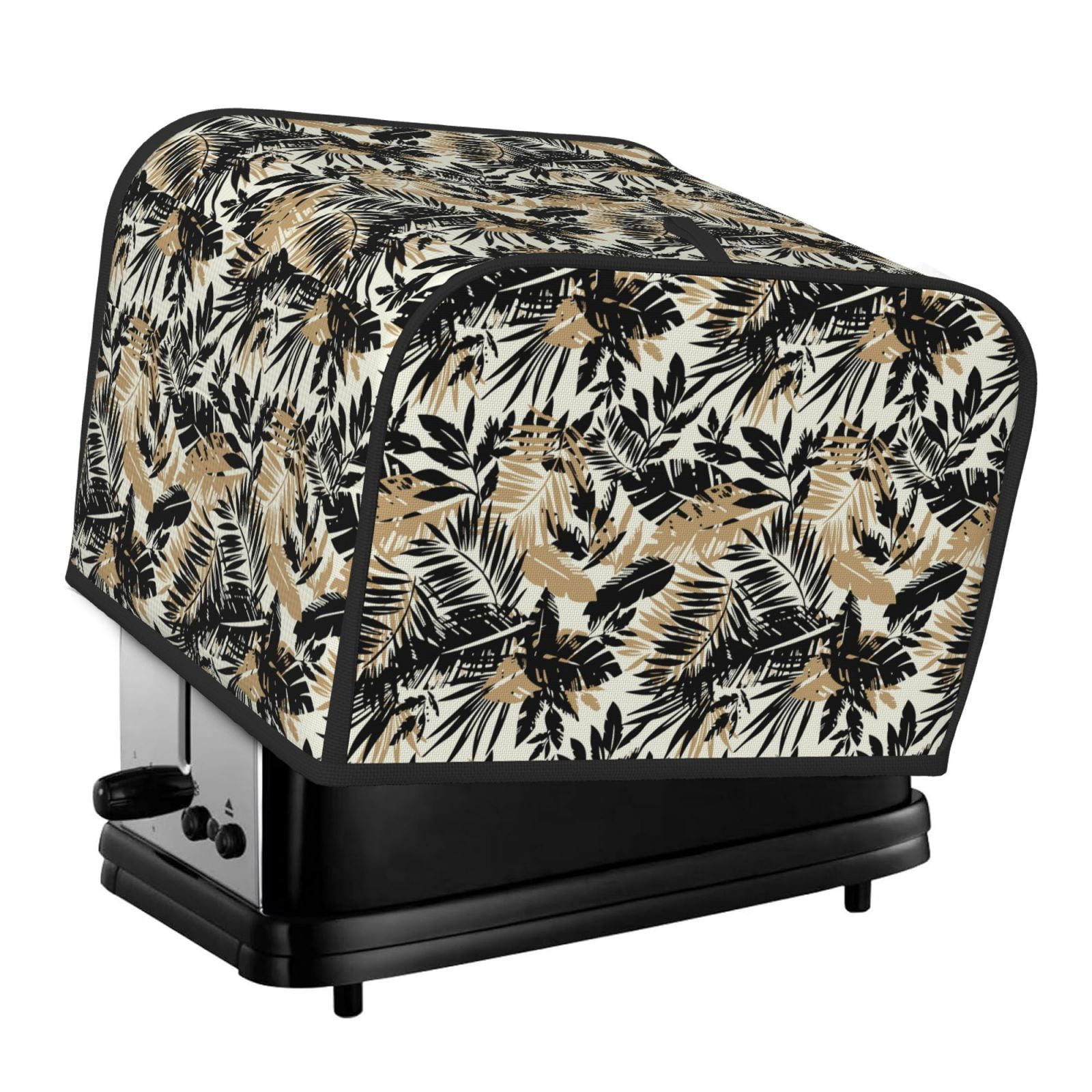 Fotbe Black Palm Leaves for Four Slice Toaster Cover, Fingerprint ...