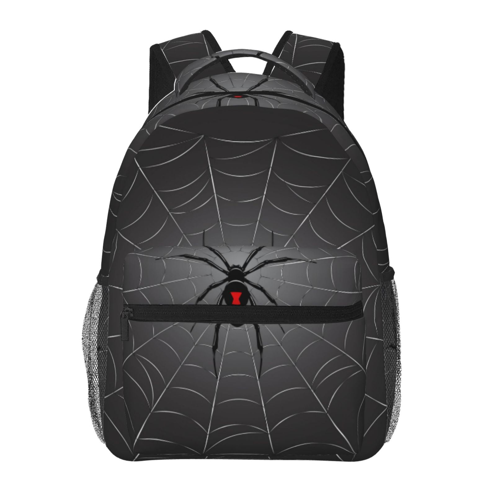 Fotbe Black Spider On Web Pattern Casual Backpack for School, Travel ...