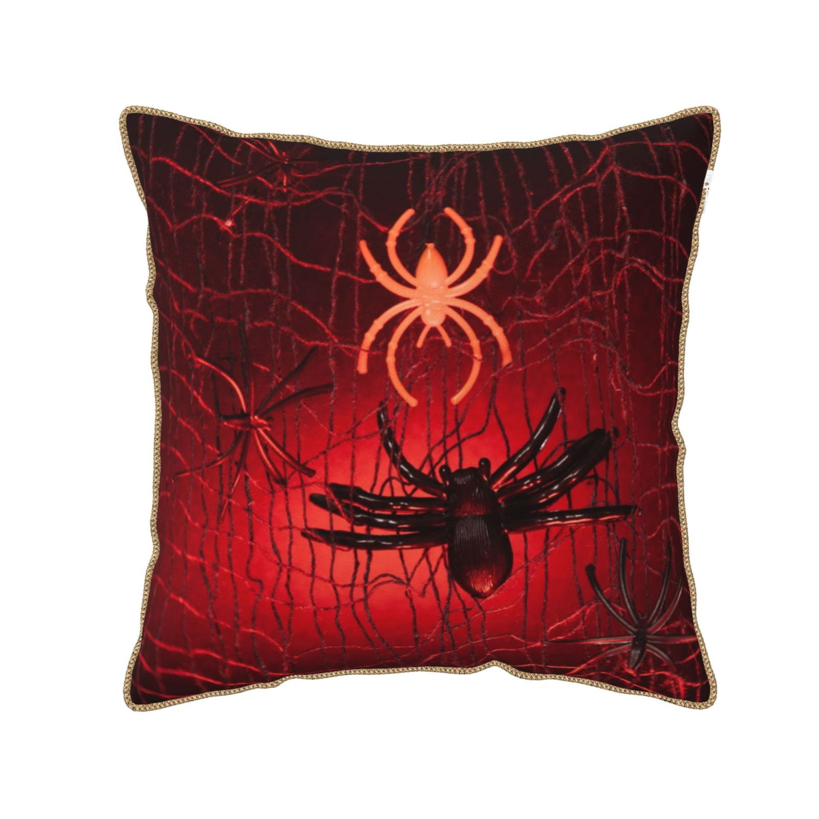 Fotbe Black Spider Web With Spiders Pattern Velvet Decorative Throw ...