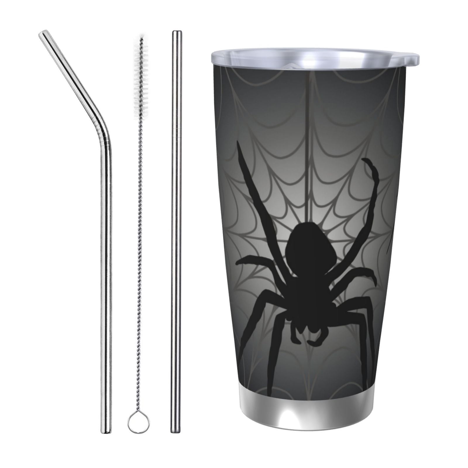 Fotbe Black Spiders Pattern 20 oz Tumbler Stainless Steel Vacuum ...