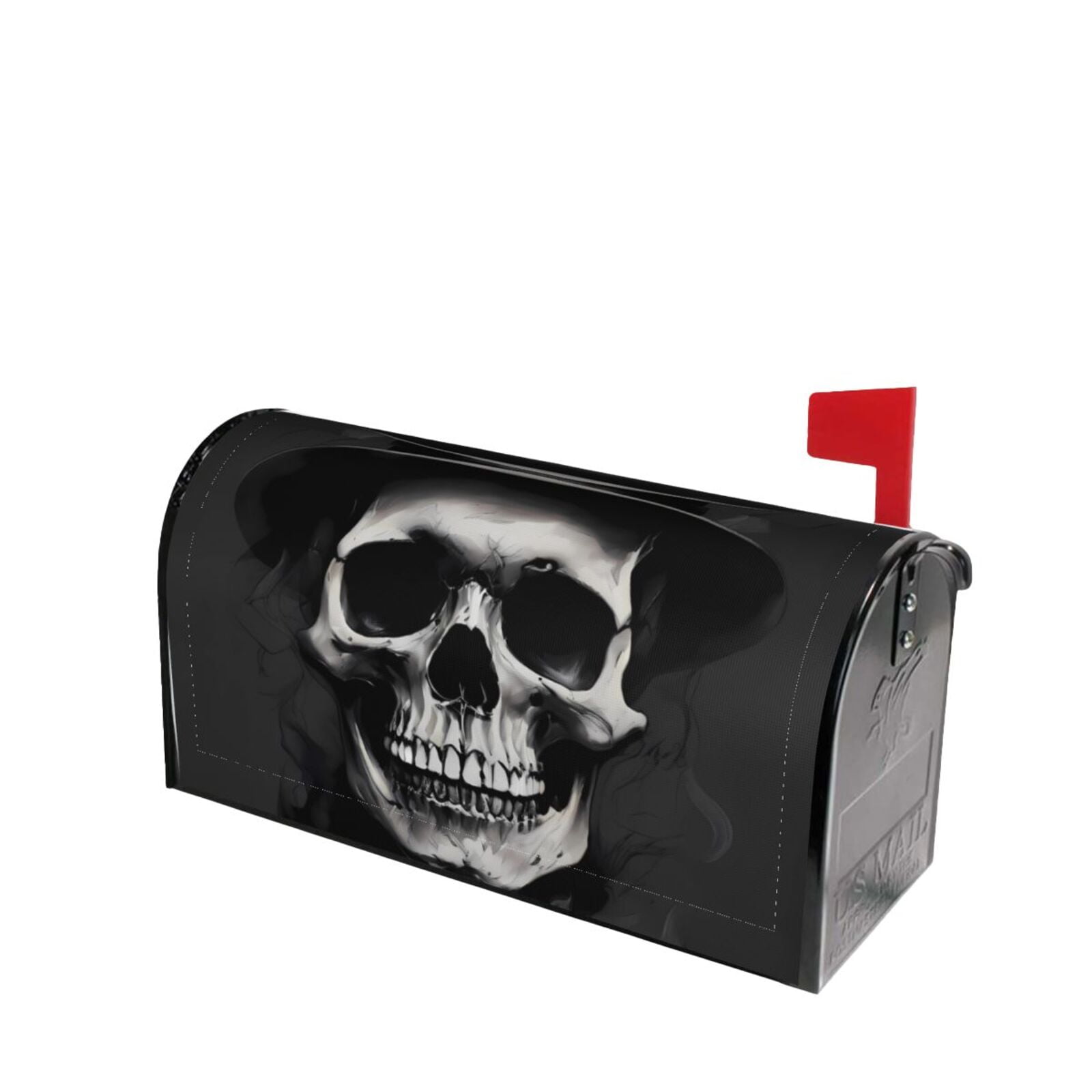 Fotbe Black White Hat Skull Mailbox Covers Post Letter Box Cover Garden ...