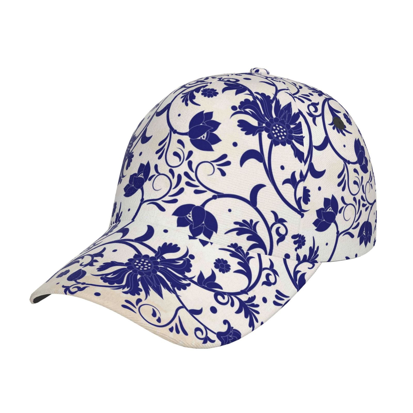 Fotbe Blue And White Porcelain Pattern Baseball Cap, Blue And White ...