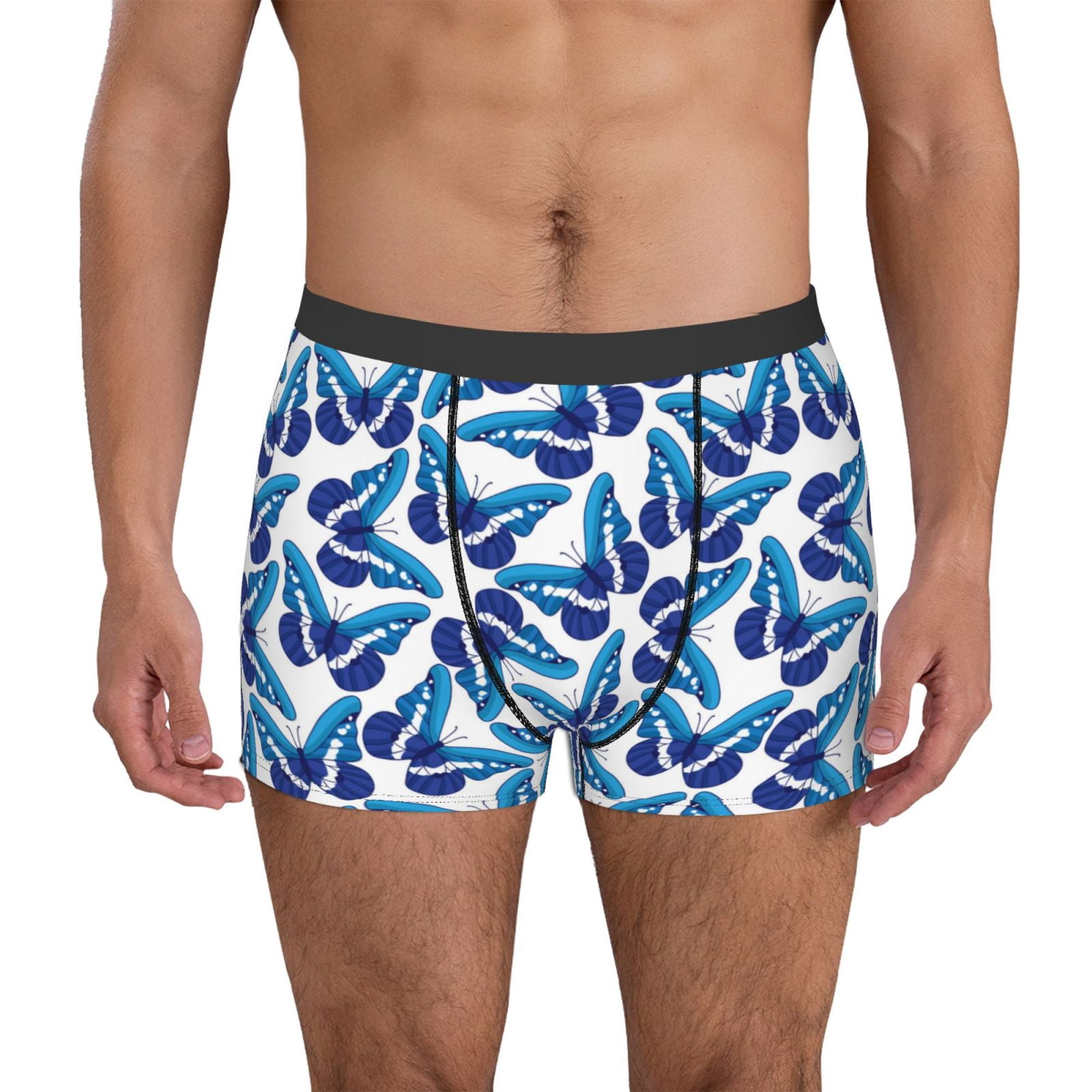 Fotbe Blue Butterflies Men’s Total Support Pouch Boxer Briefs, X-Temp ...