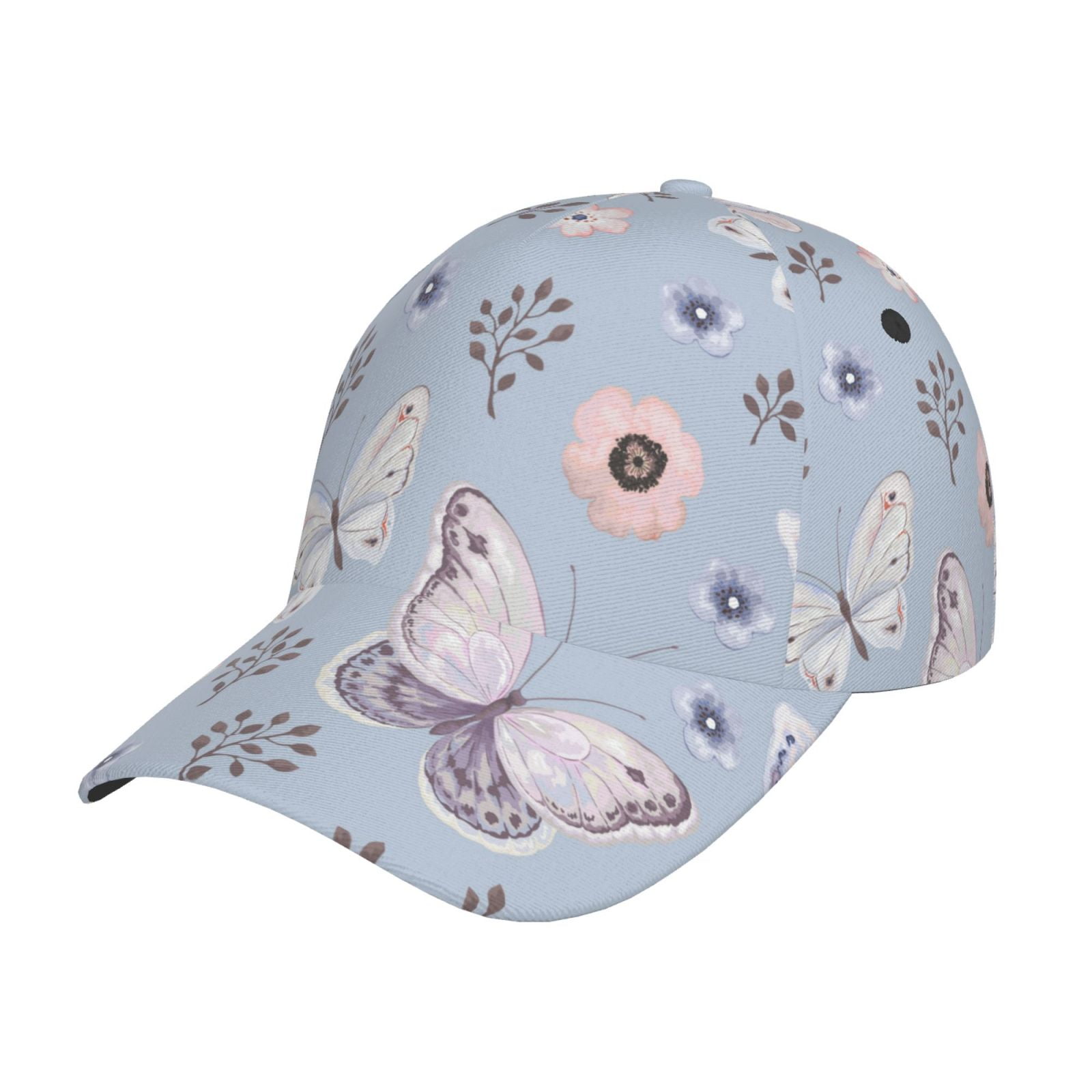 Fotbe Blue Butterfly Baseball Cap, Blue Butterfly Print Dad Hat,Outdoor ...