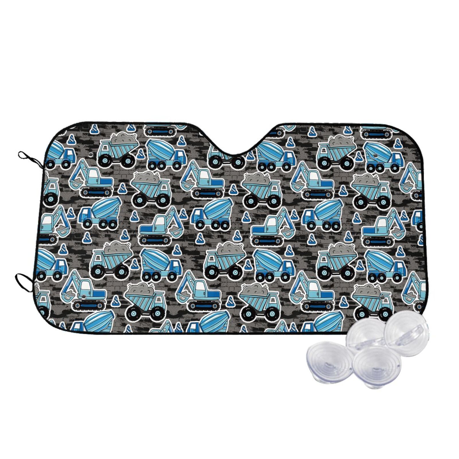 Fotbe Blue Excavator Car Windshield Sunshade | Sun Visor Protector ...