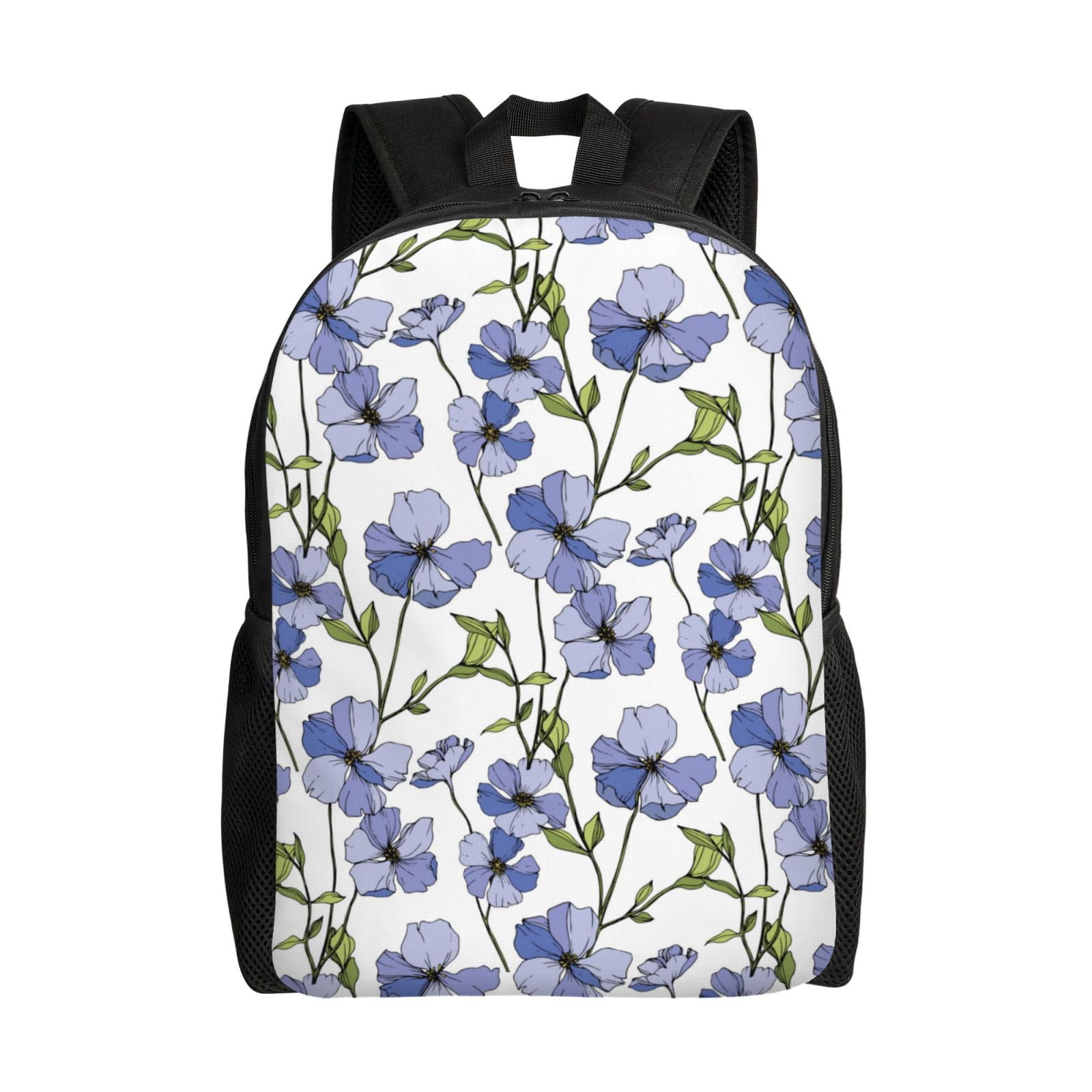 Fotbe Blue Flax Flowers Travel Laptop Backpack, Business Slim Sturdy ...