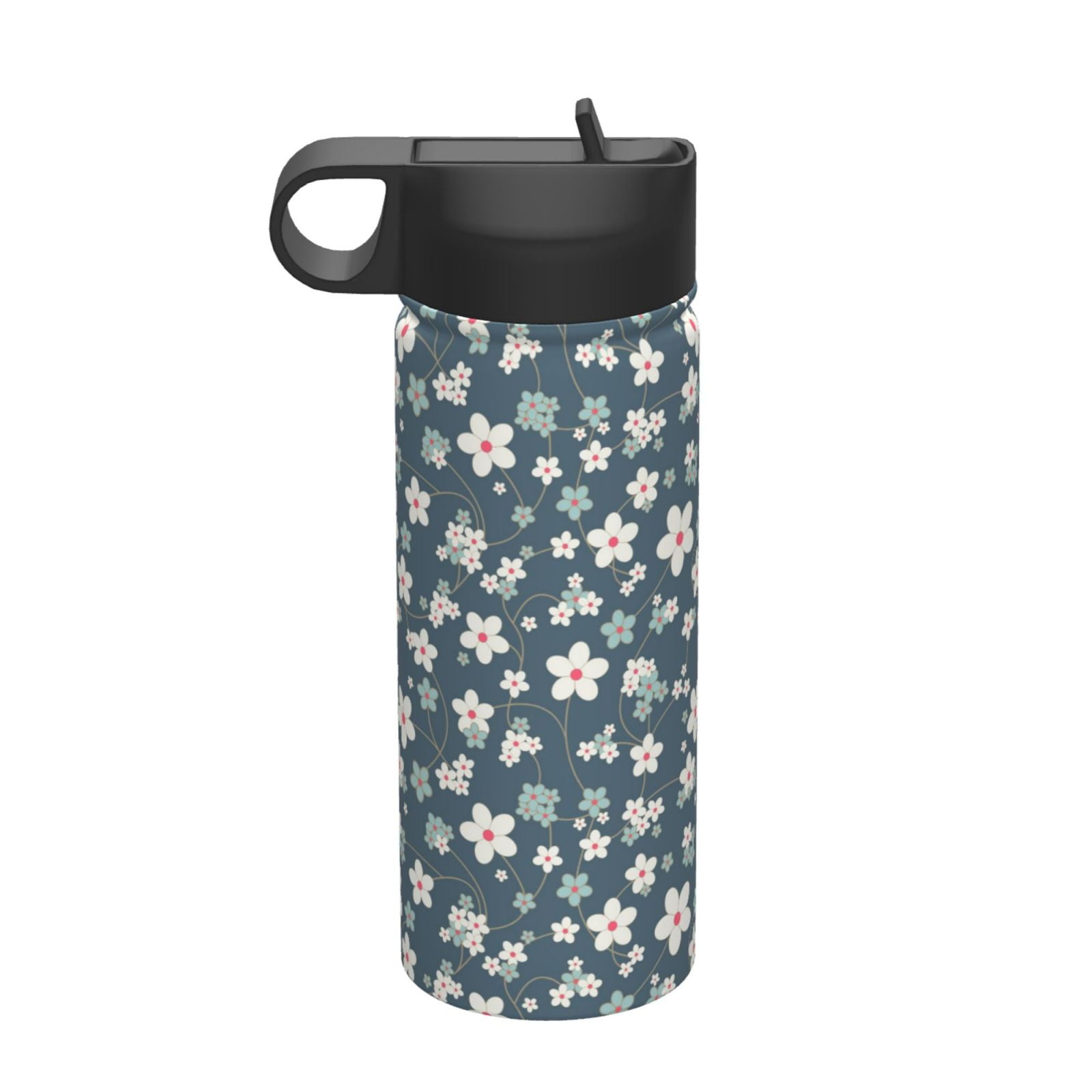 Fotbe Blue Flower Pattern 18oz Sports Insulated Kettle Stainless Steel ...