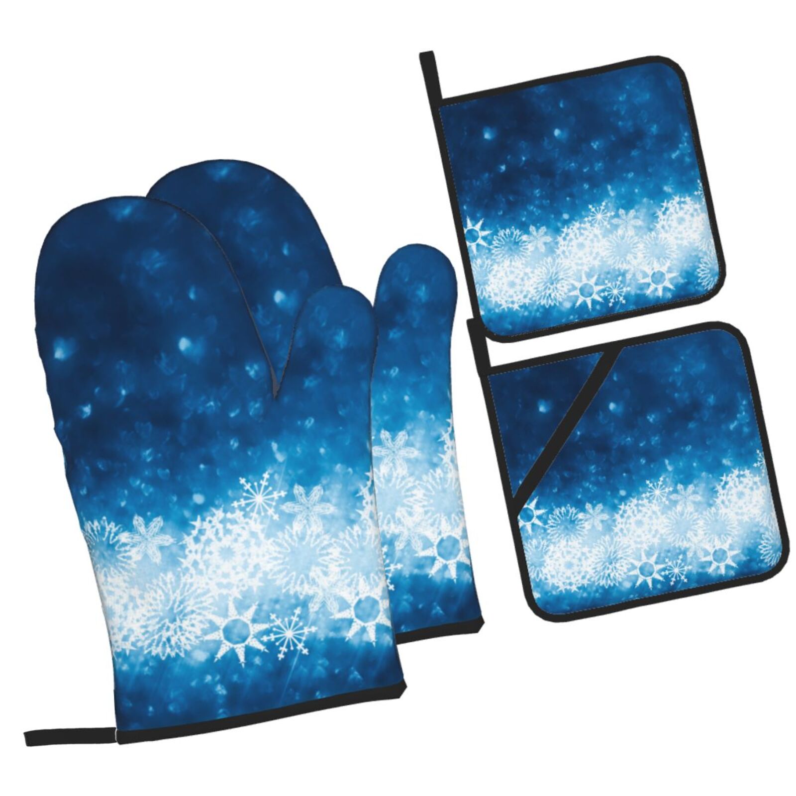 Fotbe Blue Glitter Sparkles for 4Pcs Oven Mitts and Pot Holders, 500 ...
