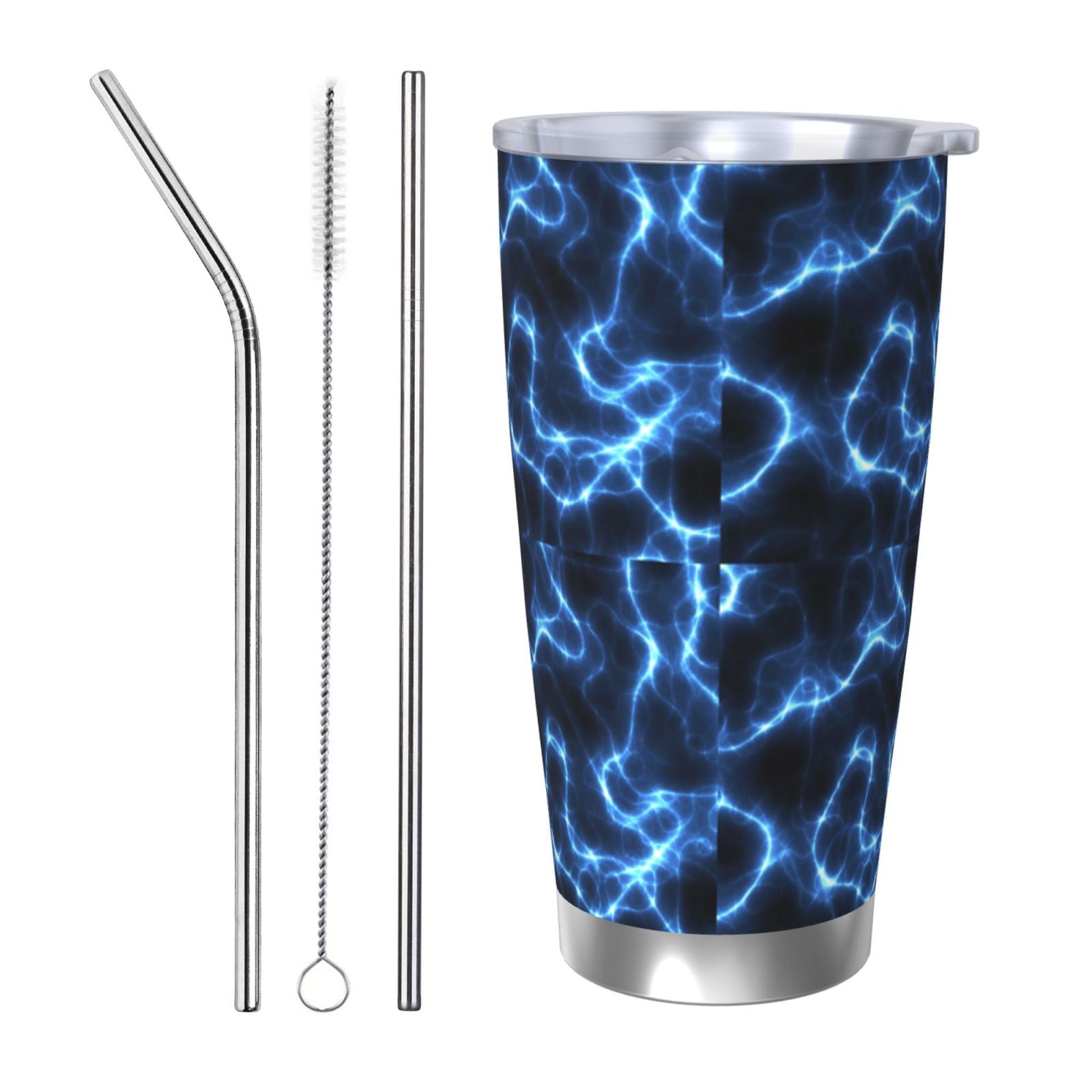 Fotbe Blue Lightning Pattern 20 oz Tumbler Stainless Steel Vacuum ...