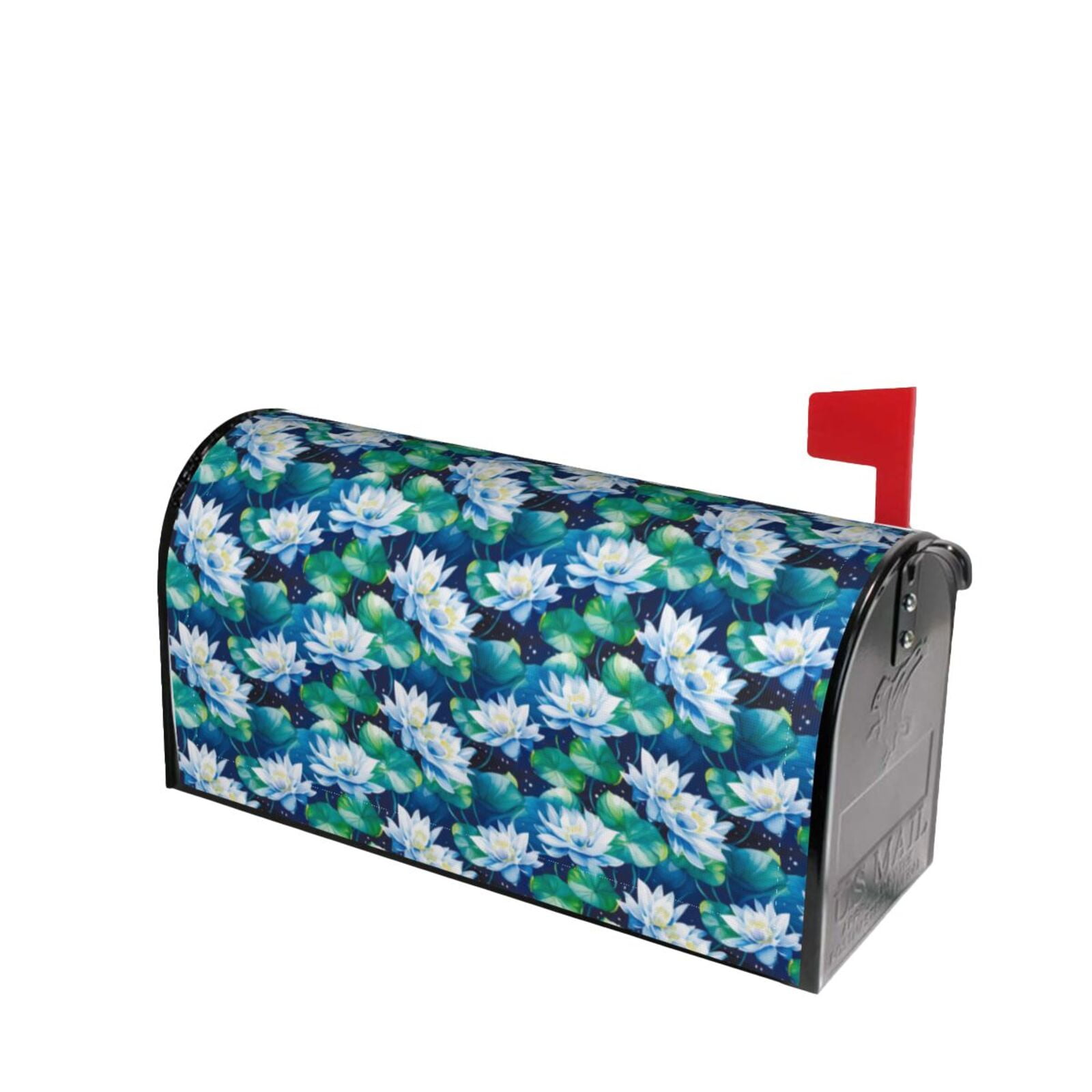 Fotbe Blue Lotus Flower Mailbox Covers Post Letter Box Cover Garden ...
