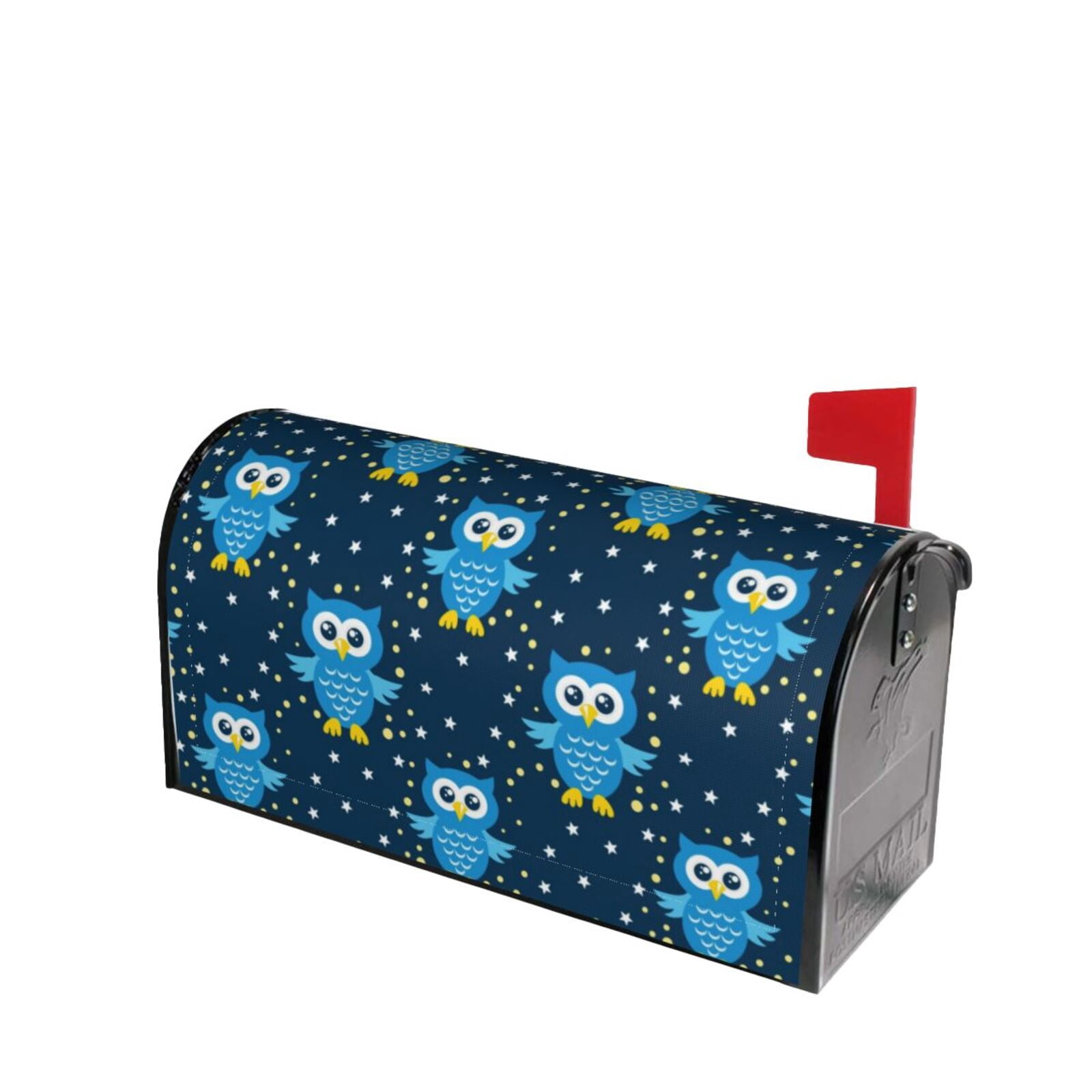 Fotbe Blue Owl Mailbox Covers Post Letter Box Cover Garden Decor ...