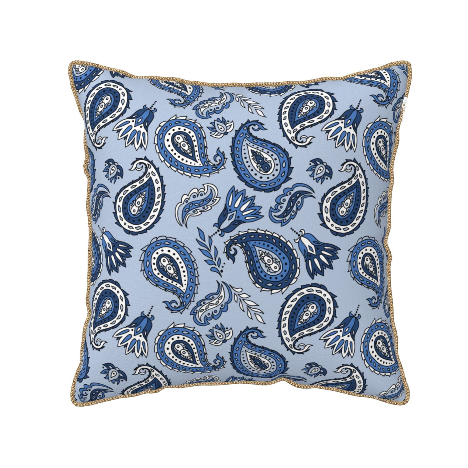 Fotbe Blue Paisley Pattern Vintage Pattern Velvet Decorative Throw ...