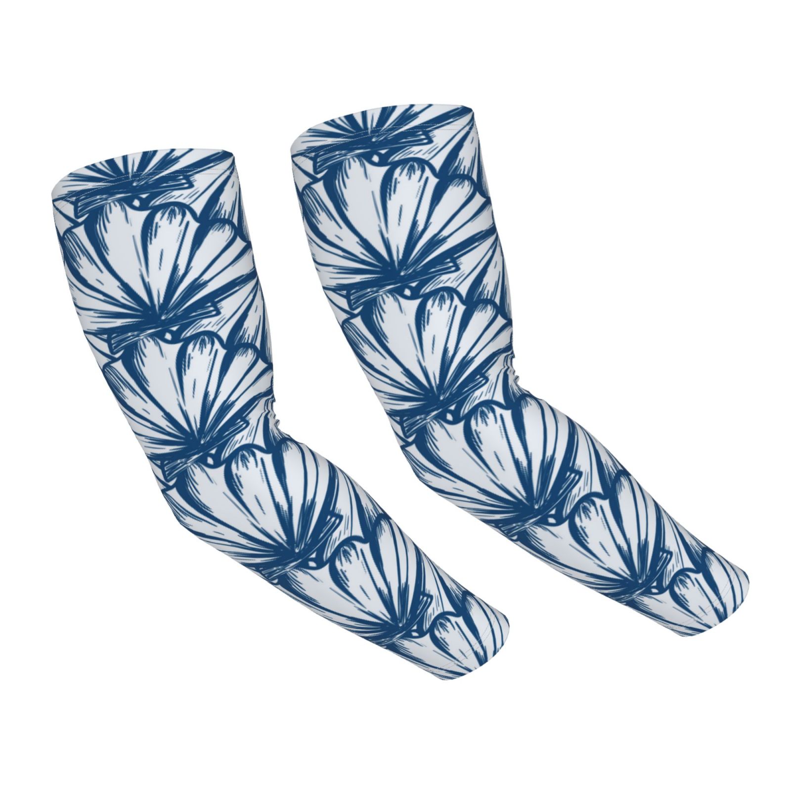 Fotbe Blue Shells UV Sun Protection Arm Sleeves - Tattoo Cover Up ...