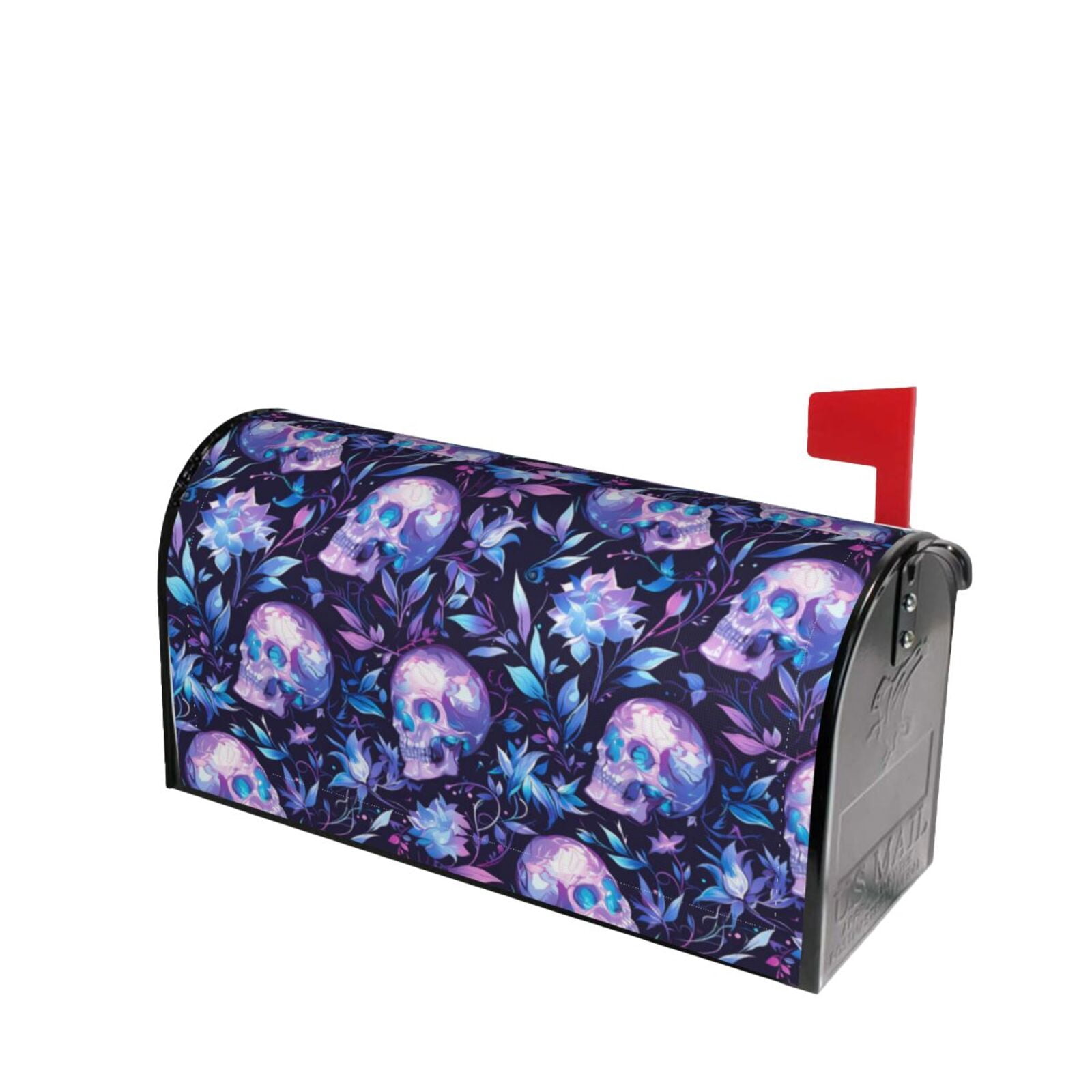 Fotbe Blue Skull Crystal Mailbox Covers Post Letter Box Cover Garden ...