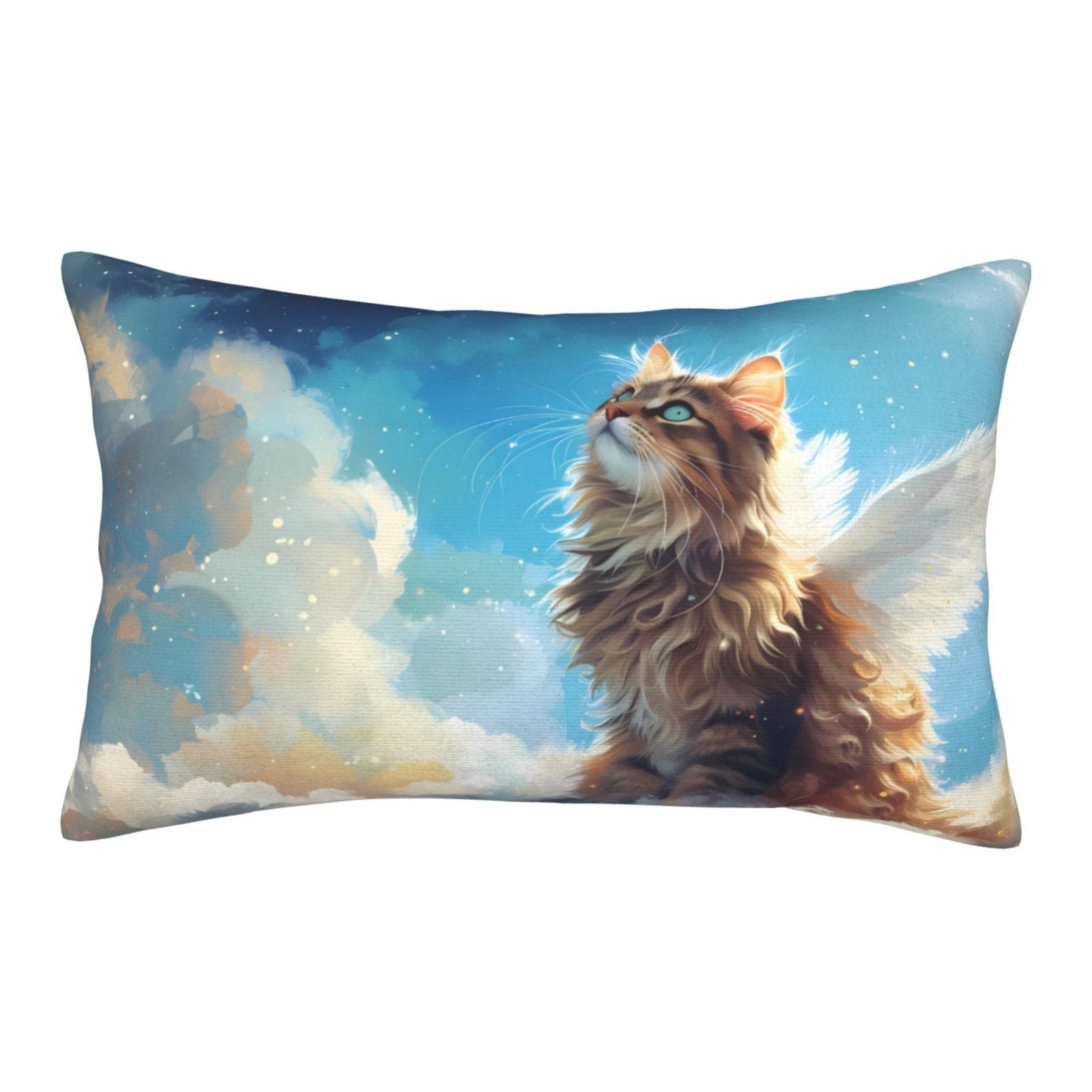 Fotbe Blue Sky Winged Cat Pillow Cases - Envelope Closure - Luxury ...