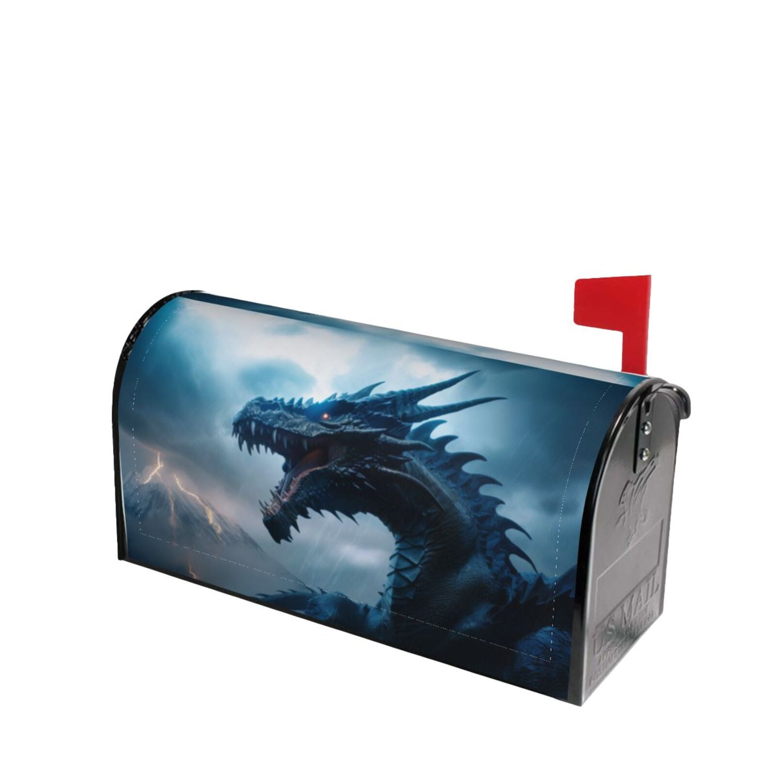Fotbe Blue Thunder Storm Dragon Mailbox Covers Post Letter Box Cover ...