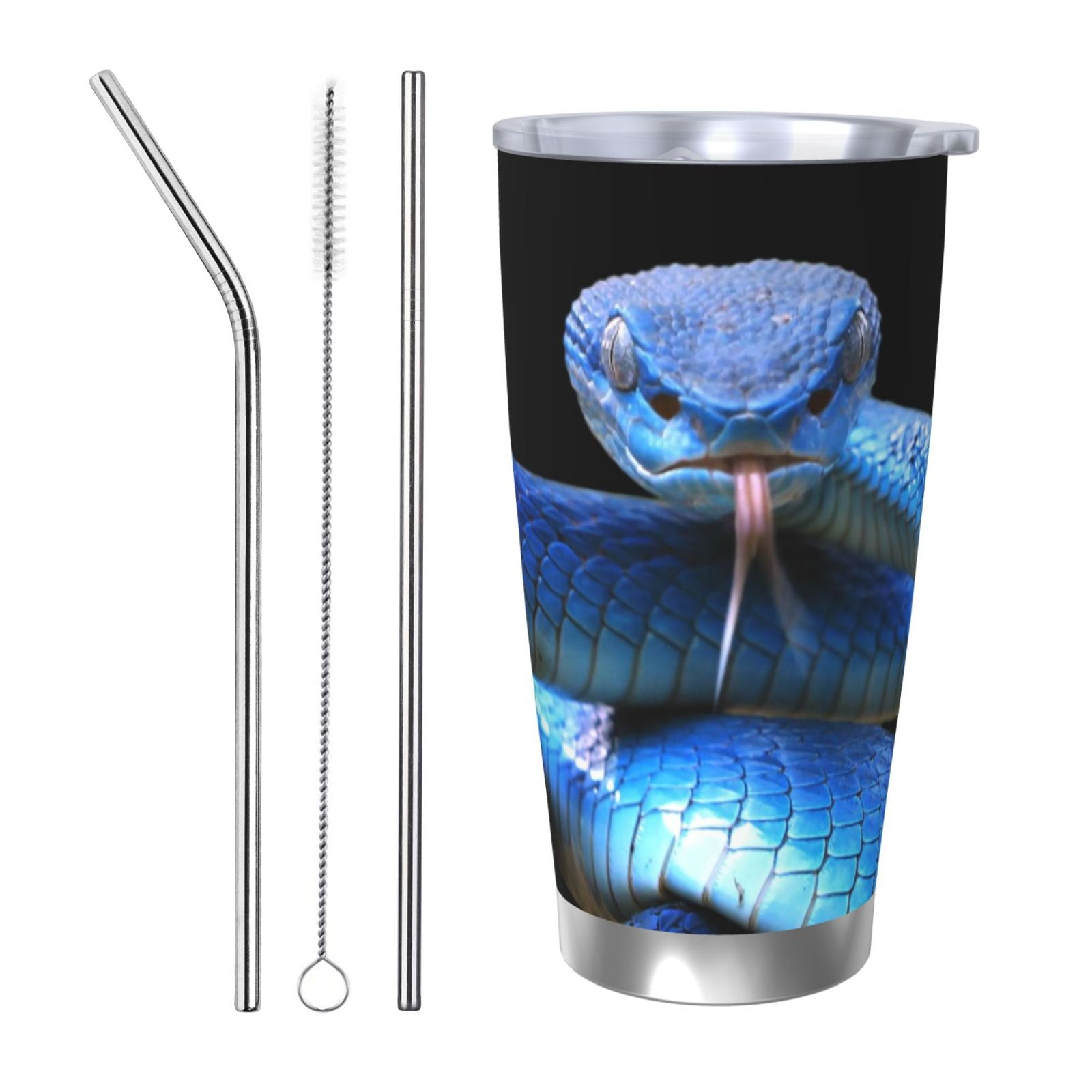 Fotbe Blue Viper Snake Pattern 20 oz Tumbler Stainless Steel Vacuum ...