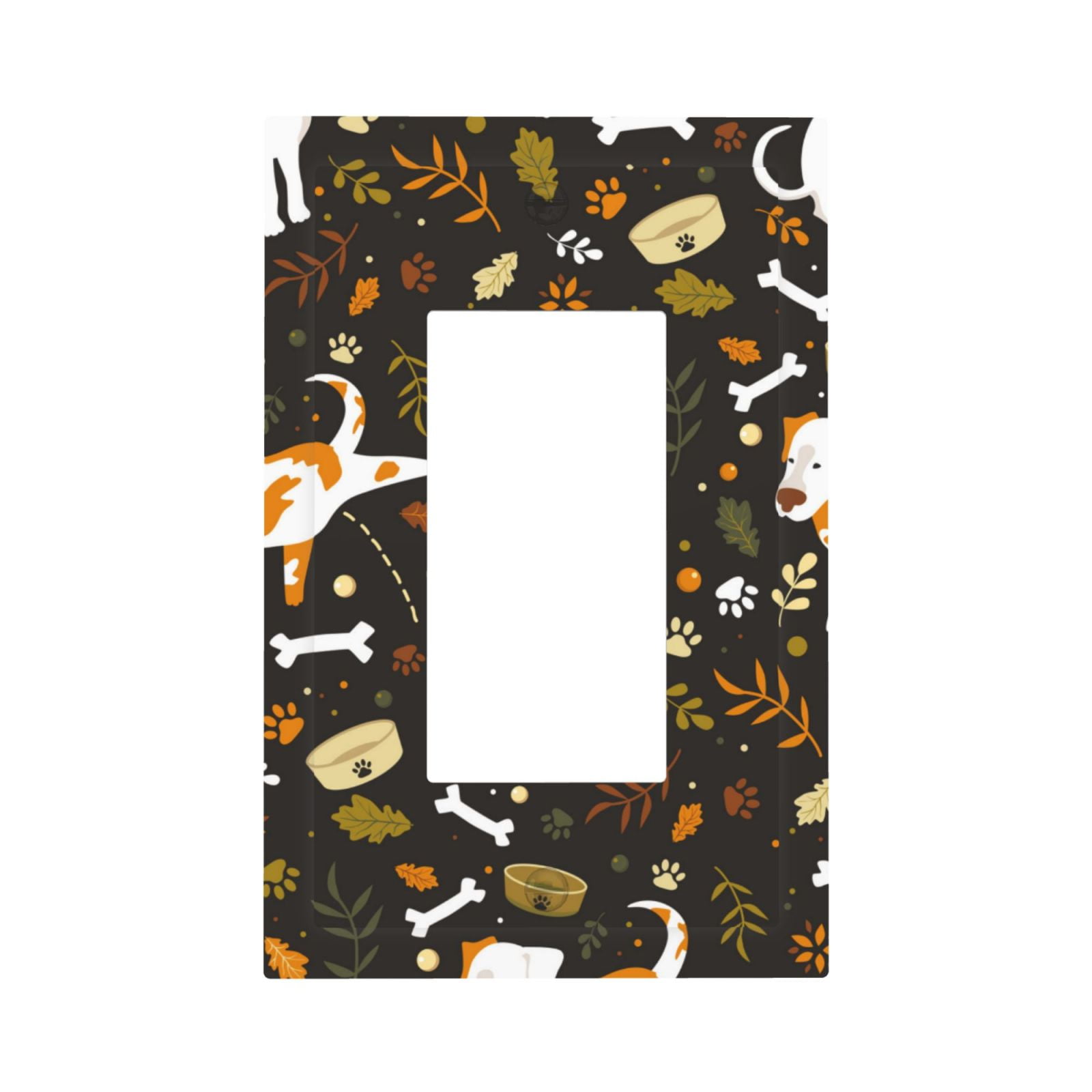Fotbe Bones And Leaves Print Duplex Receptacle Wall Plate, 1-Gang 5.0 ...