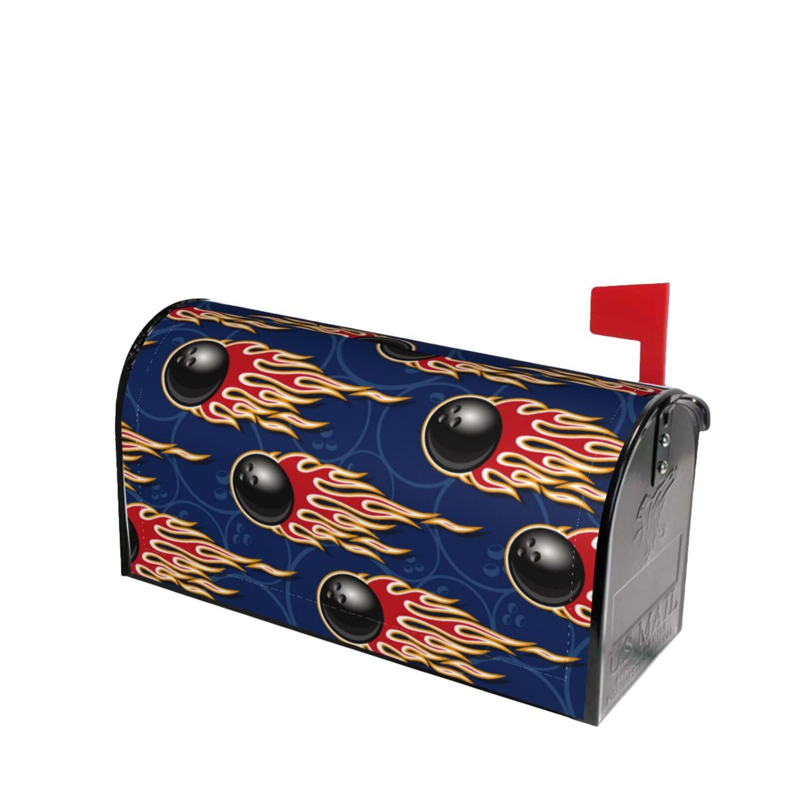 Fotbe Bowling Ball And Flame Mailbox Covers Post Letter Box Cover ...
